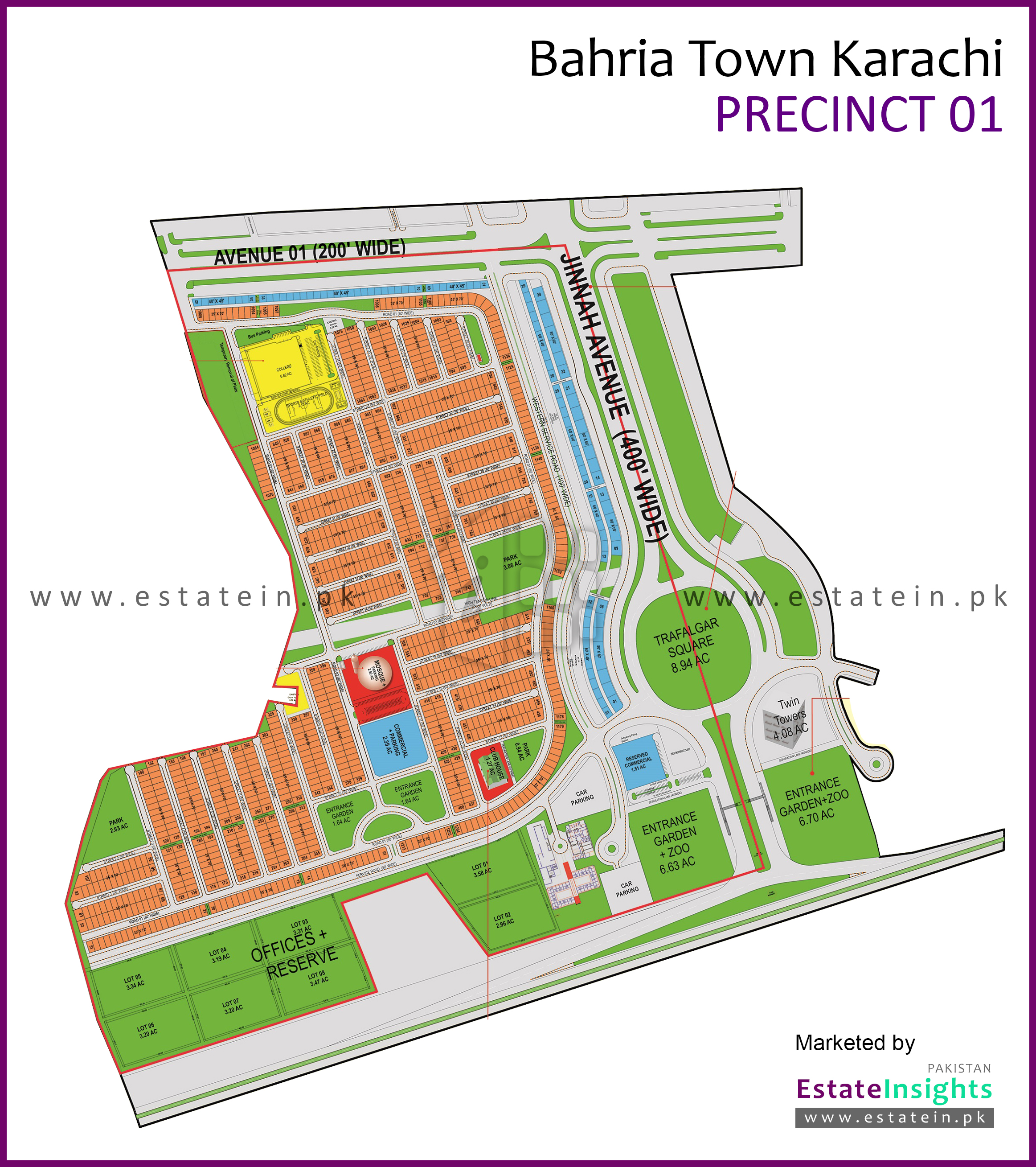 Layout plan / Siteplan Map of Precinct-1 Bahria Town Karachi Bahria ...