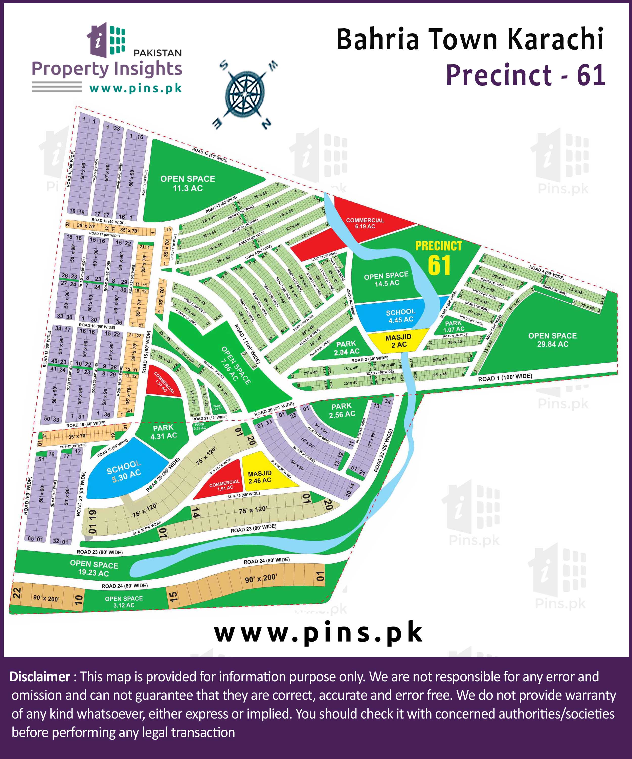 Layout plan / Siteplan Map of Precinct-61 Bahria Town Karachi Bahria ...