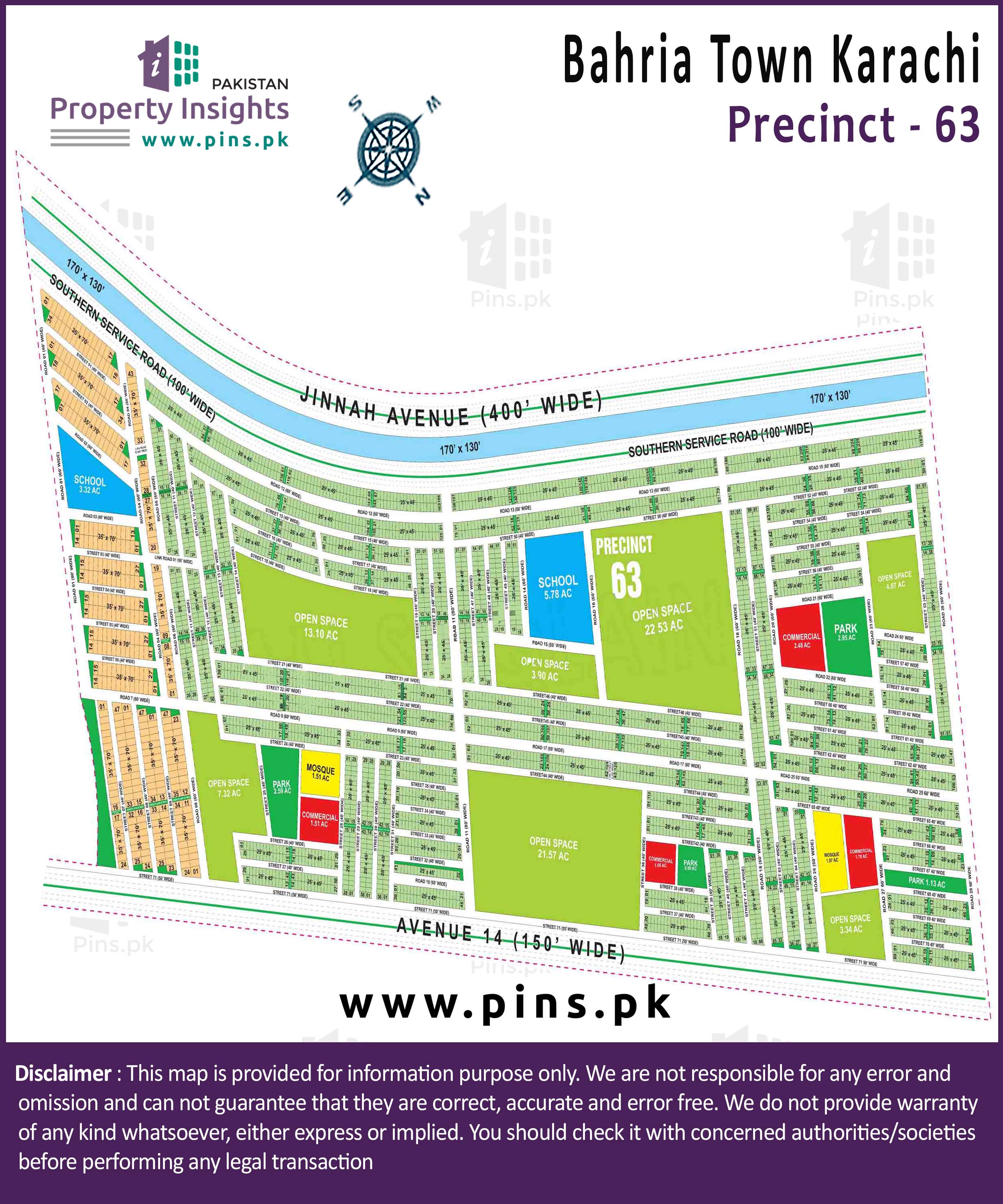 Layout plan / Siteplan Map of Precinct-63 Bahria Town Karachi Bahria ...