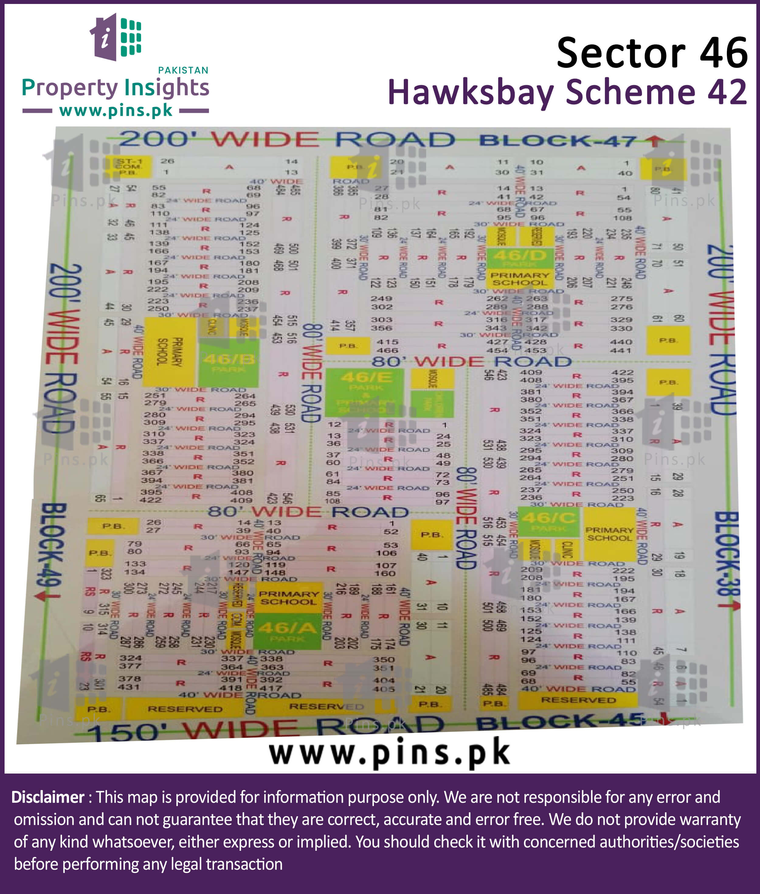 Layout plan / Siteplan Map of Sector 46A Hawks Bay Housing Scheme ...