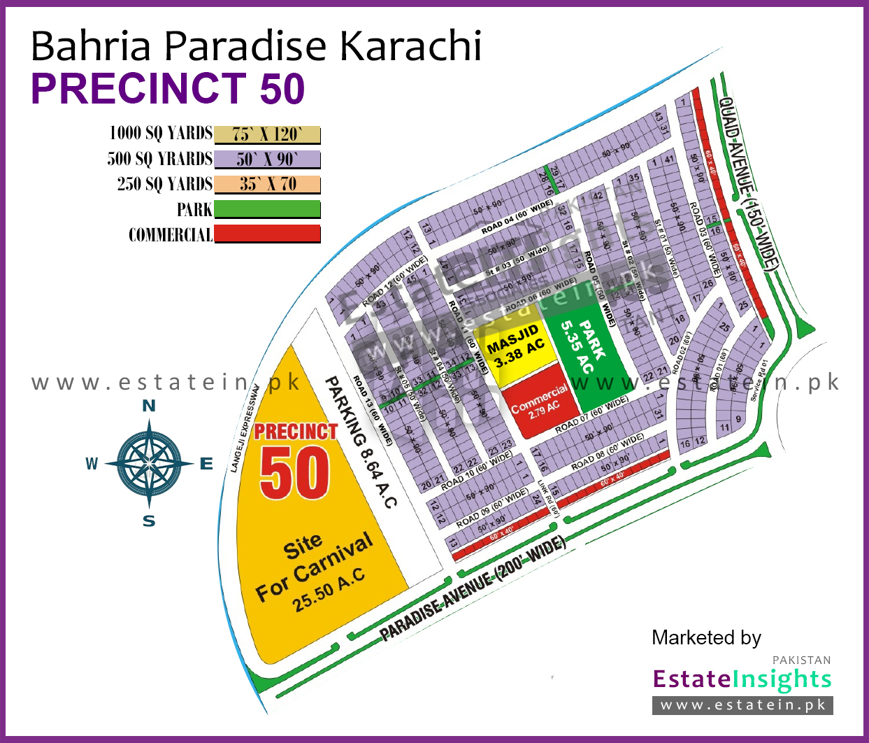 Layout plan / Siteplan Map of Precinct-50 Bahria Paradise Bahria Town ...