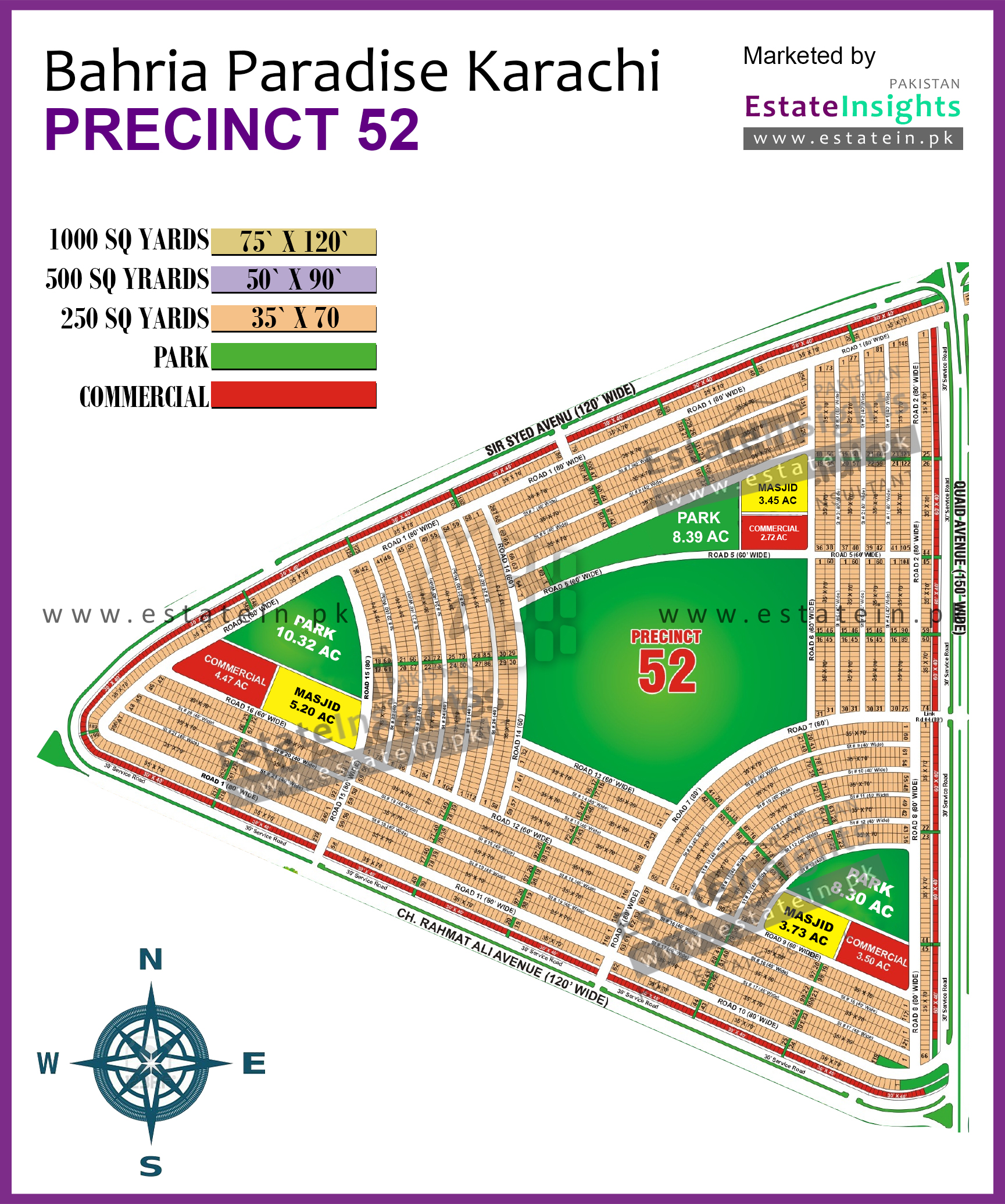 Layout plan / Siteplan Map of Precinct-52 Bahria Paradise Bahria Town ...