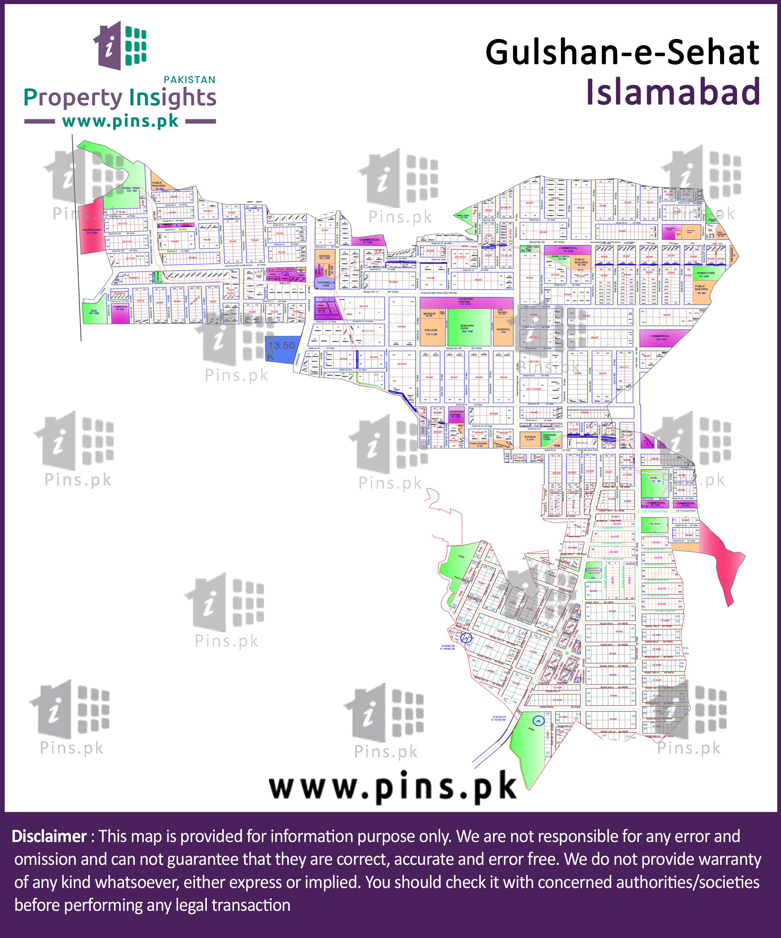 Layout plan / Siteplan Map of Gulshan-e-Sehat Sector E-18 Capital ...