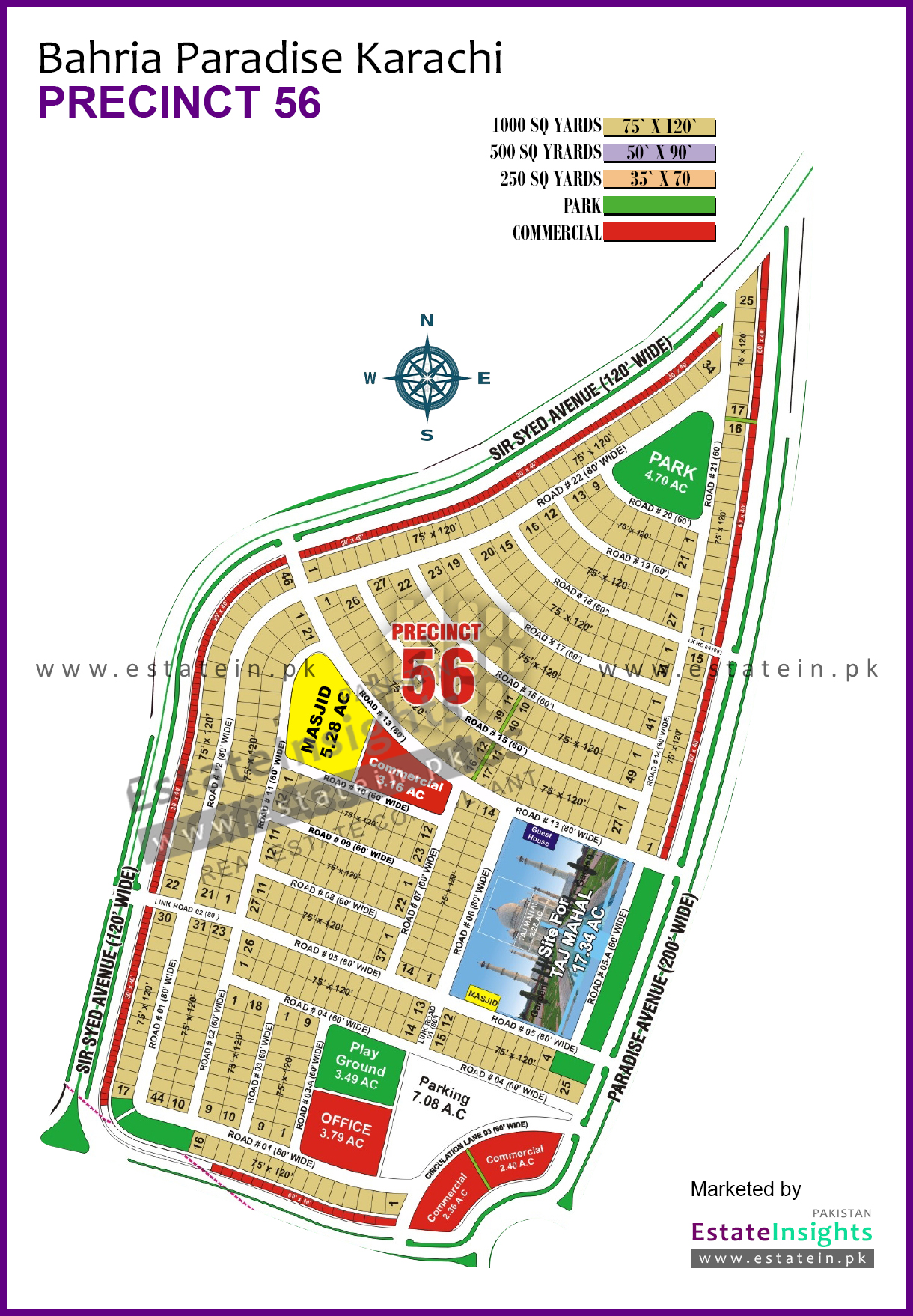 Layout plan / Siteplan Map of Precinct-56 Bahria Paradise Bahria Town ...
