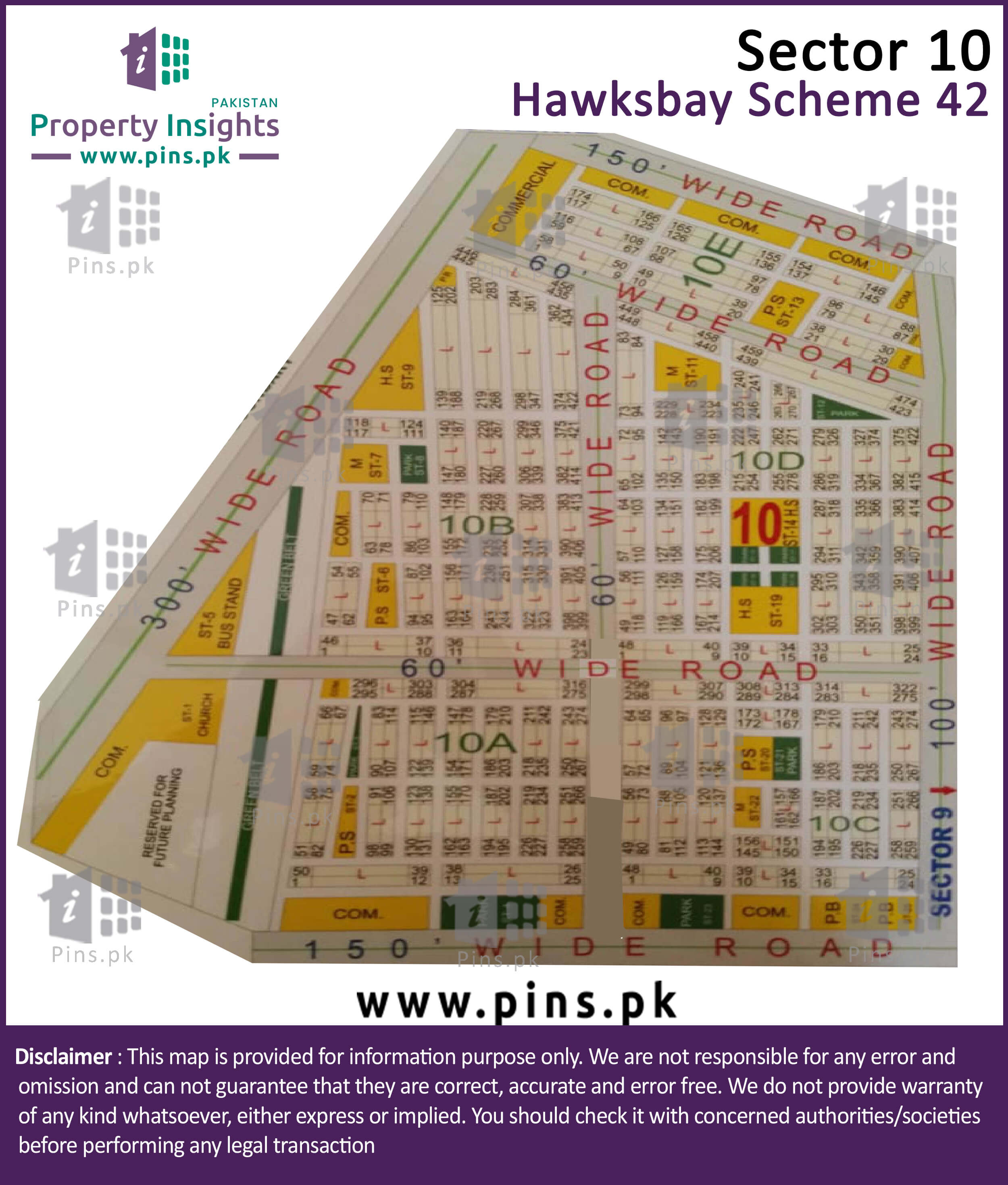 Layout plan / Siteplan Map of Sector 10 Hawks Bay Housing Scheme Scheme ...