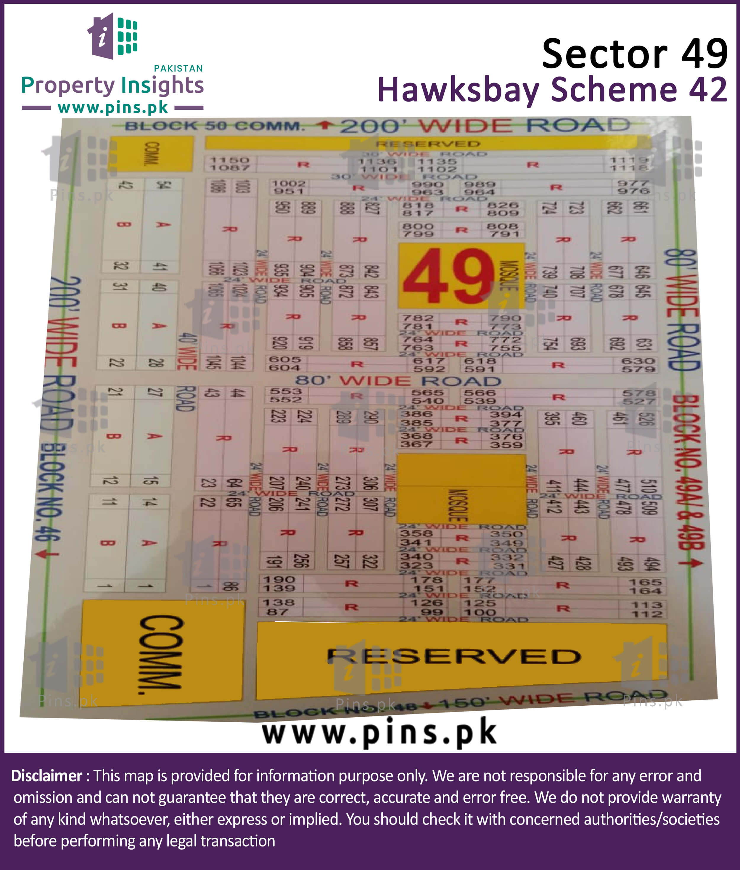 Layout plan / Siteplan Map of Sector 49 Hawks Bay Housing Scheme Scheme ...
