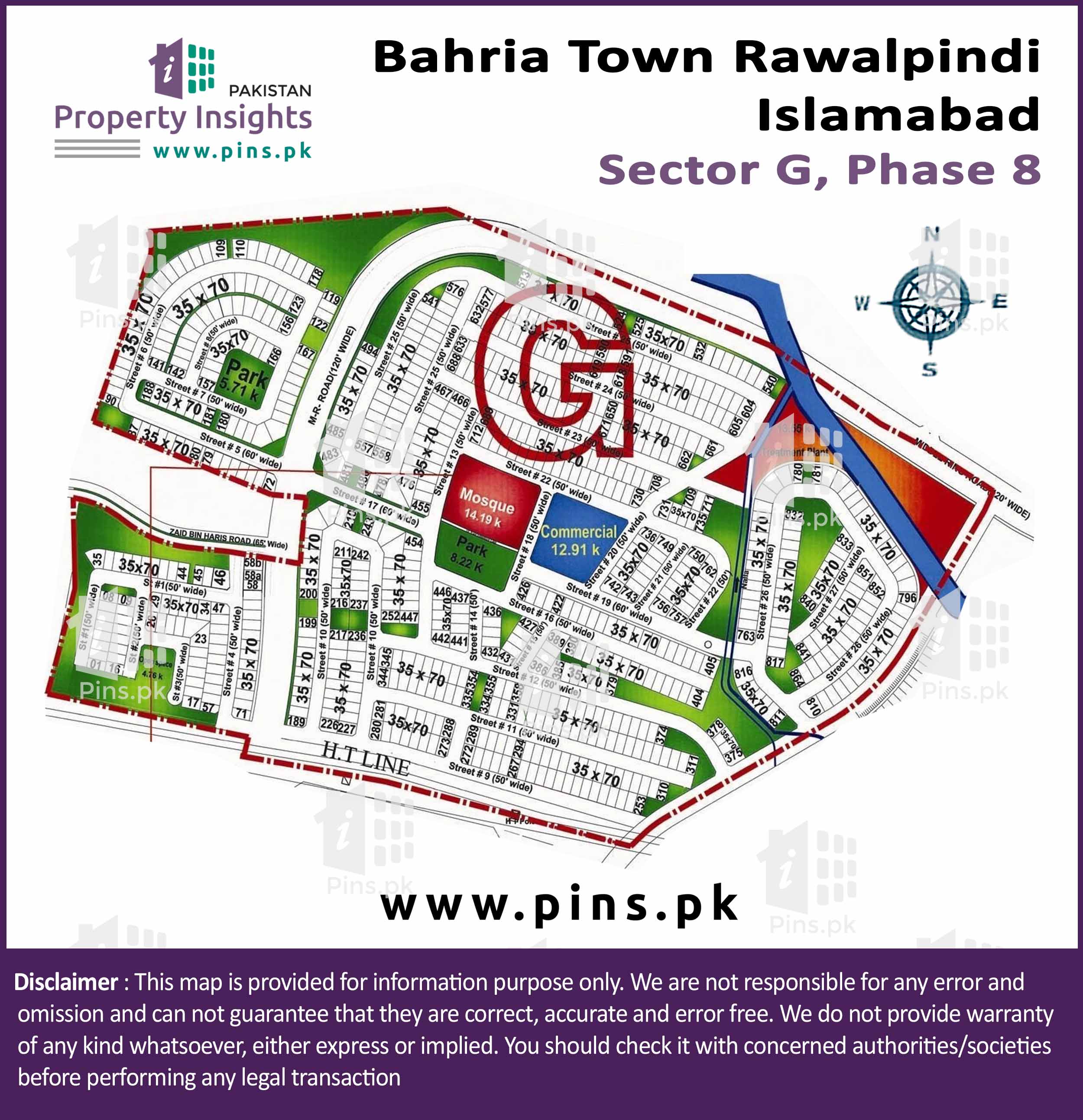 Layout plan / Siteplan Map of Block G Phase 8 Bahria Town Rawalpindi ...