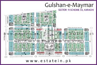 Layout plan / Siteplan Map of Block R2 Sector R Gulshan-e-Maymar Karachi.