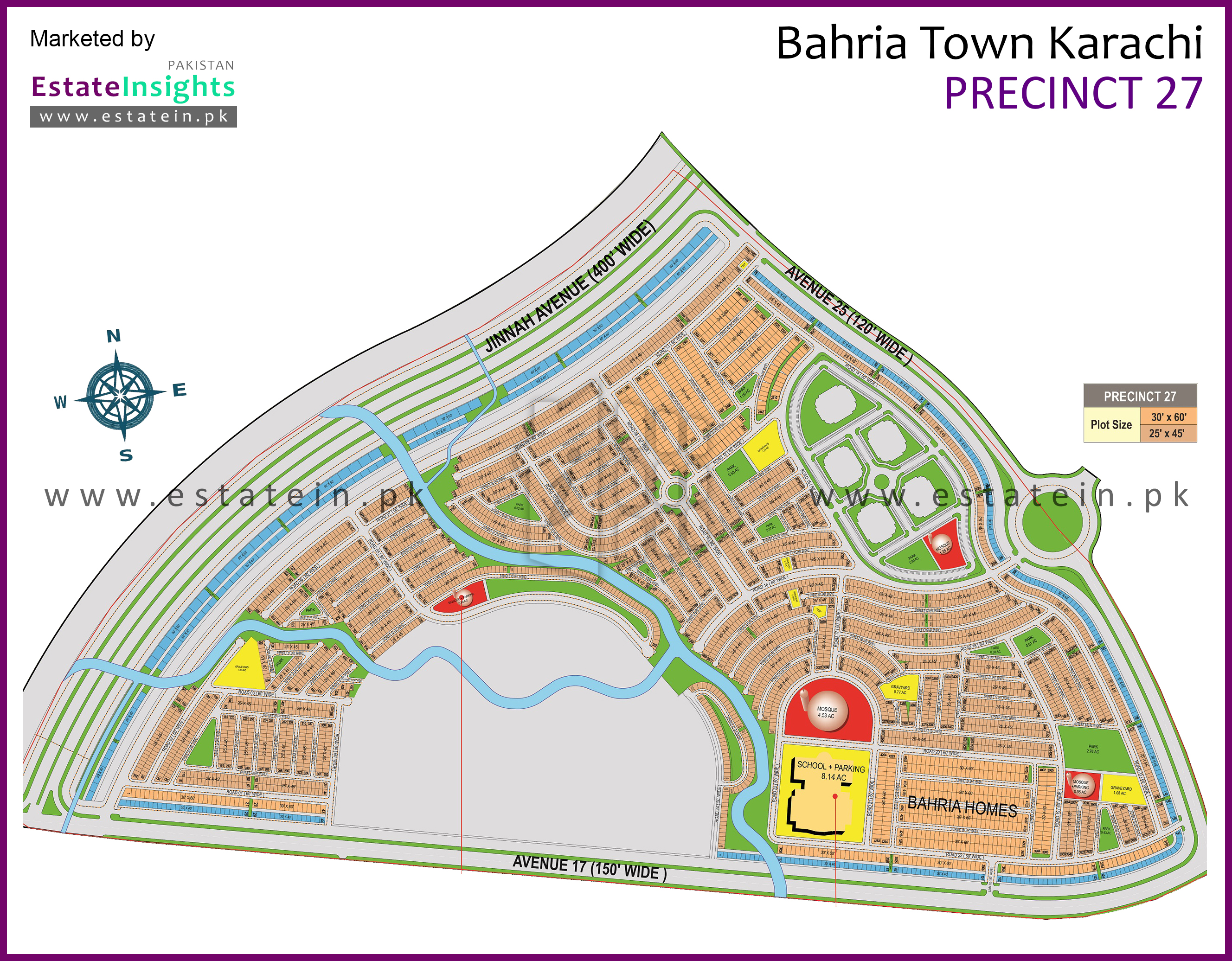 Layout plan / Siteplan Map of Precinct-27 Bahria Town Karachi Bahria ...
