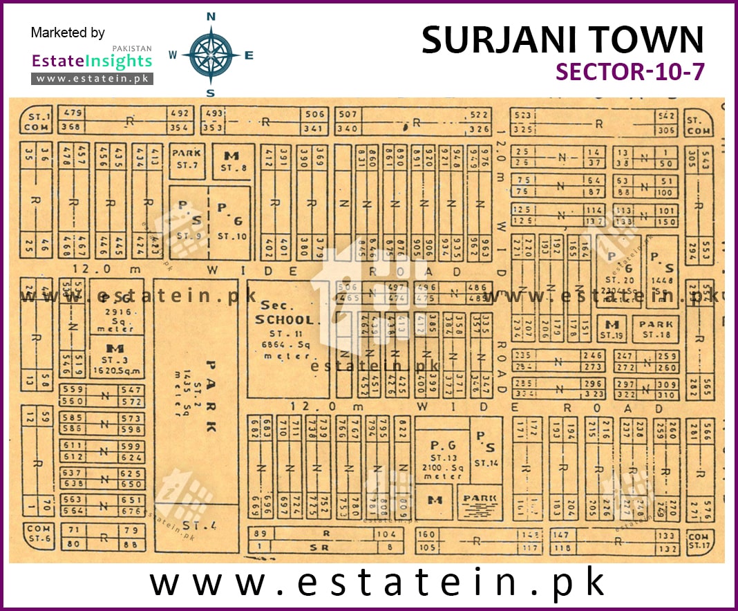 Layout plan / Siteplan Map of Sector-10 (VII) Sector-10 Surjani Town ...