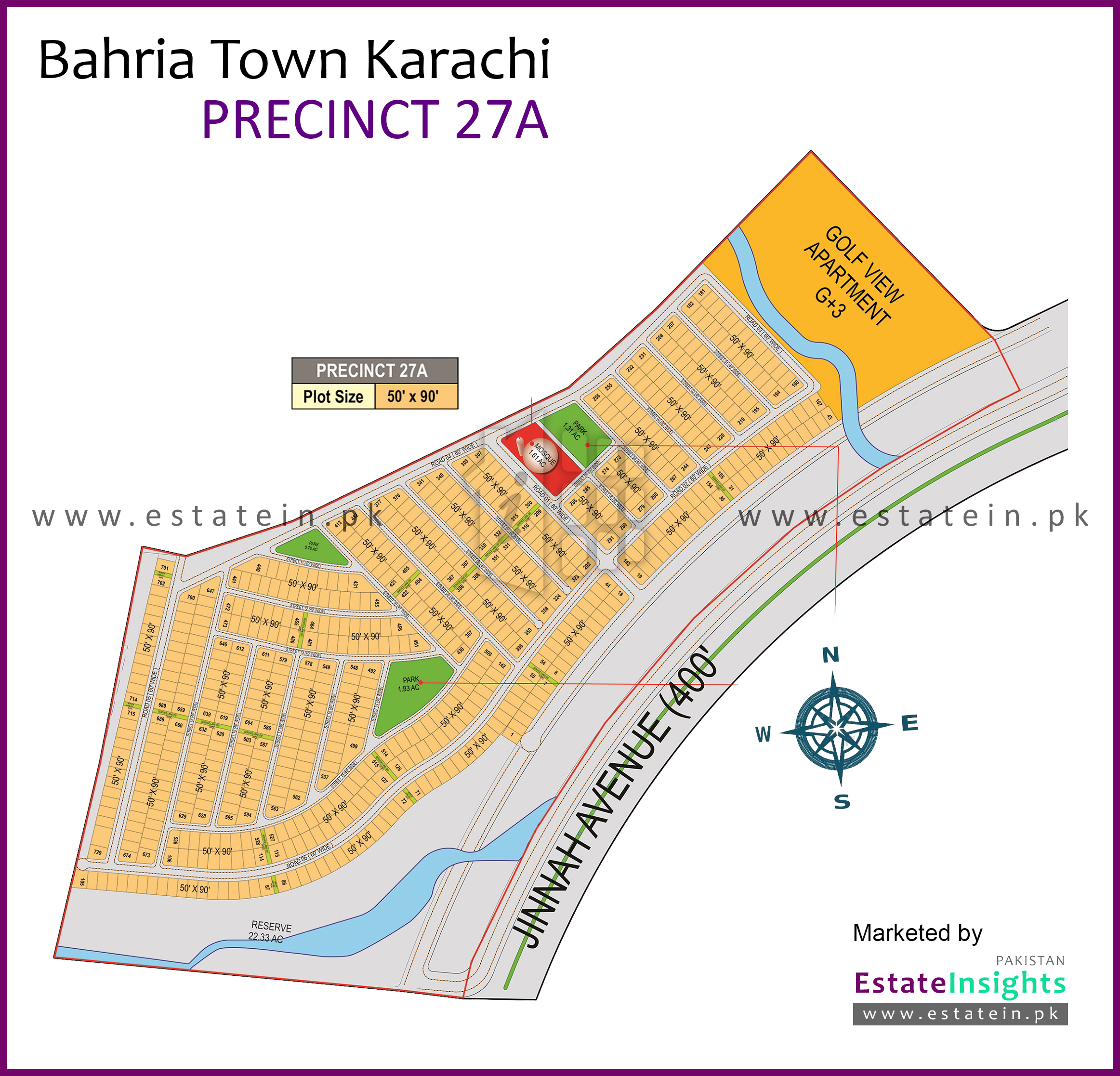 Layout plan / Siteplan Map of Precinct-27A Bahria Town Karachi Bahria ...