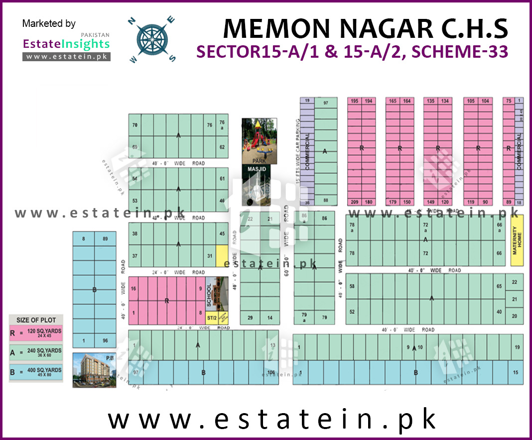 Layout plan / Siteplan Map of Memon Nagar 15/A Memon Nagar Society ...