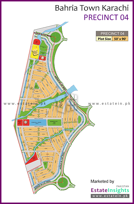 Layout plan / Siteplan Map of Precinct-4 Bahria Town Karachi Bahria ...