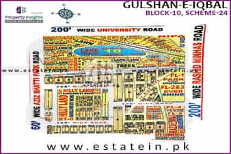 High Resolution Society Maps / Siteplan of Gulshan-e-Iqbal Town Karachi.