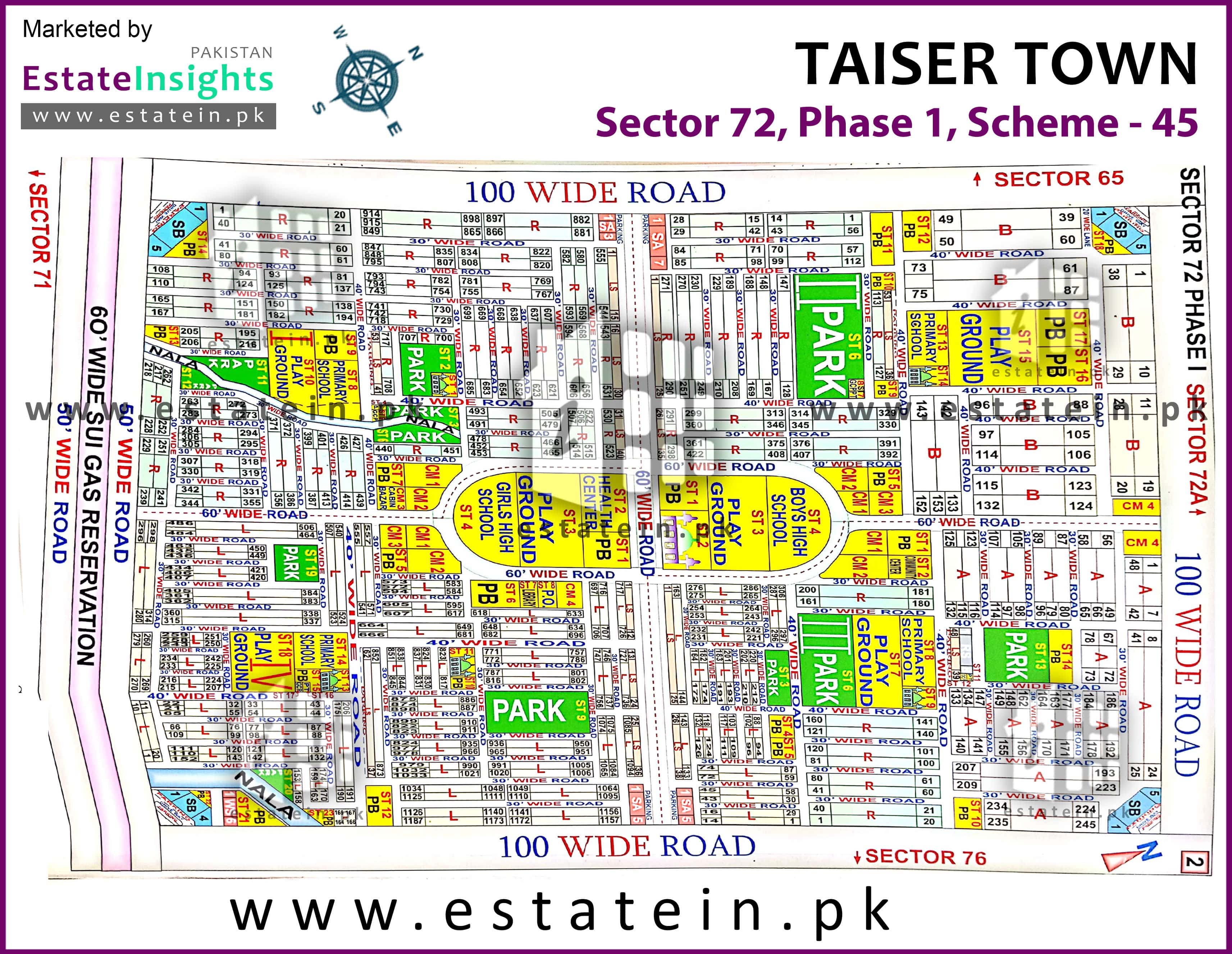 Layout plan / Siteplan Map of Sector 72 Taiser Town Phase I Scheme 45 ...
