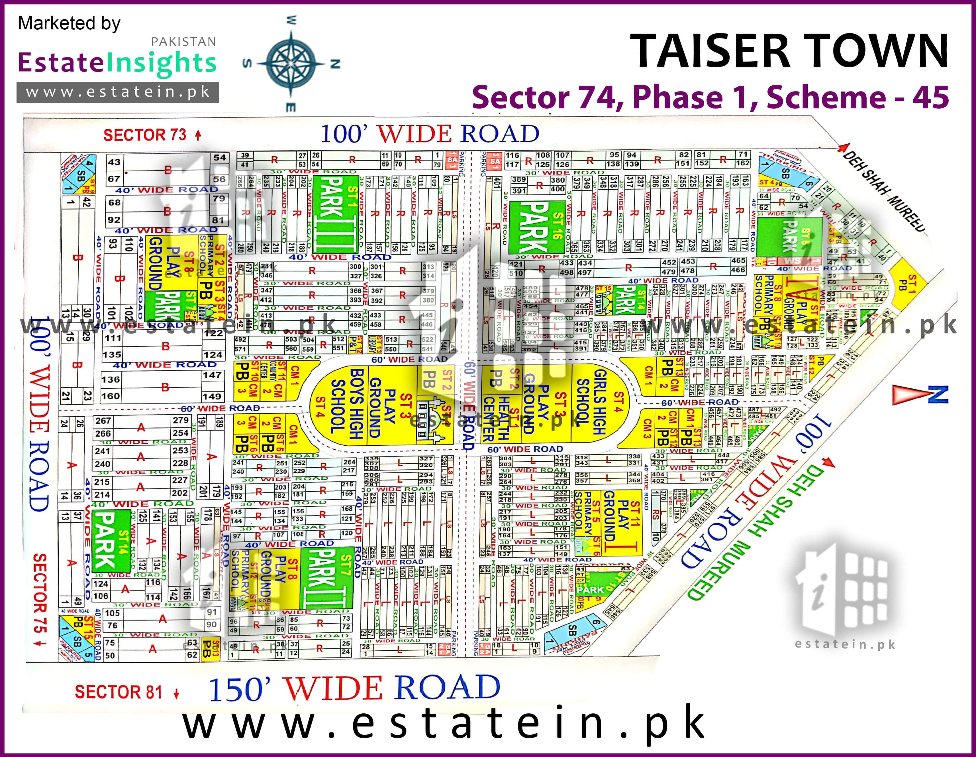 Layout plan / Siteplan Map of Sector-74 Taiser Town Phase I Scheme 45 ...