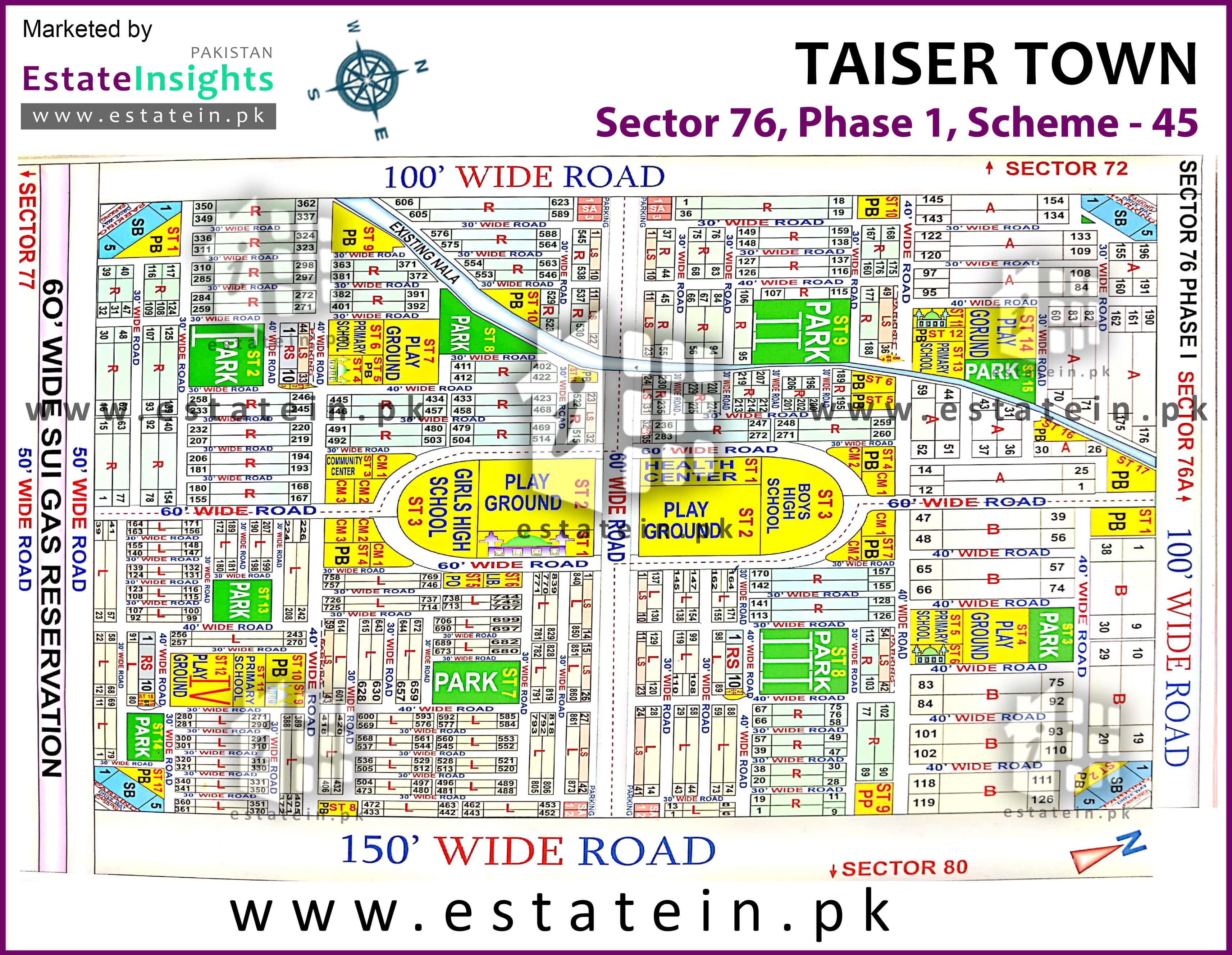 Layout plan / Siteplan Map of Sector 76 Taiser Town Phase I Scheme 45 ...
