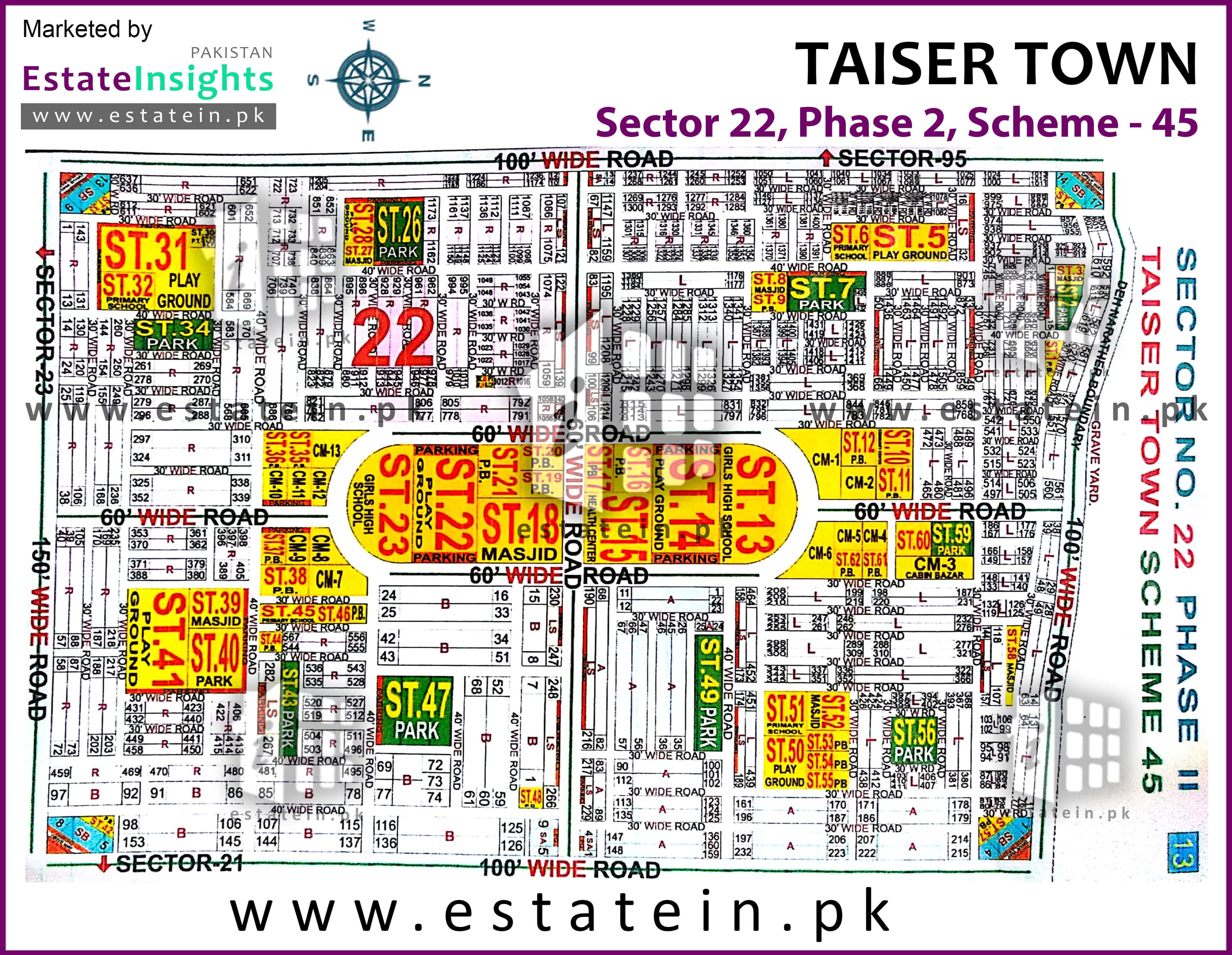 Layout plan / Siteplan Map of Sector 22 Taiser Town Phase II Scheme 45 ...