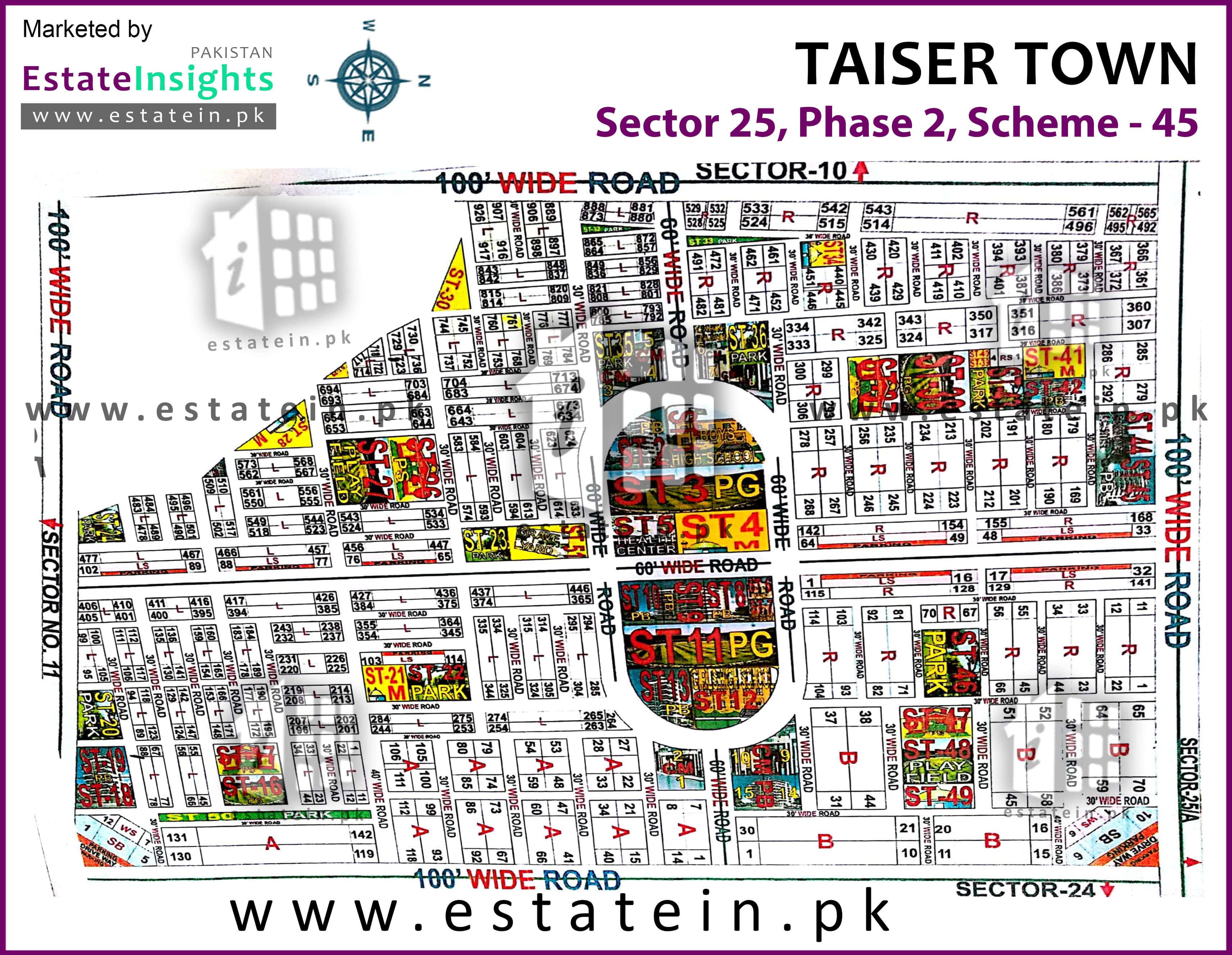 Layout plan / Siteplan Map of Sector 25 Taiser Town Phase II Scheme 45 ...