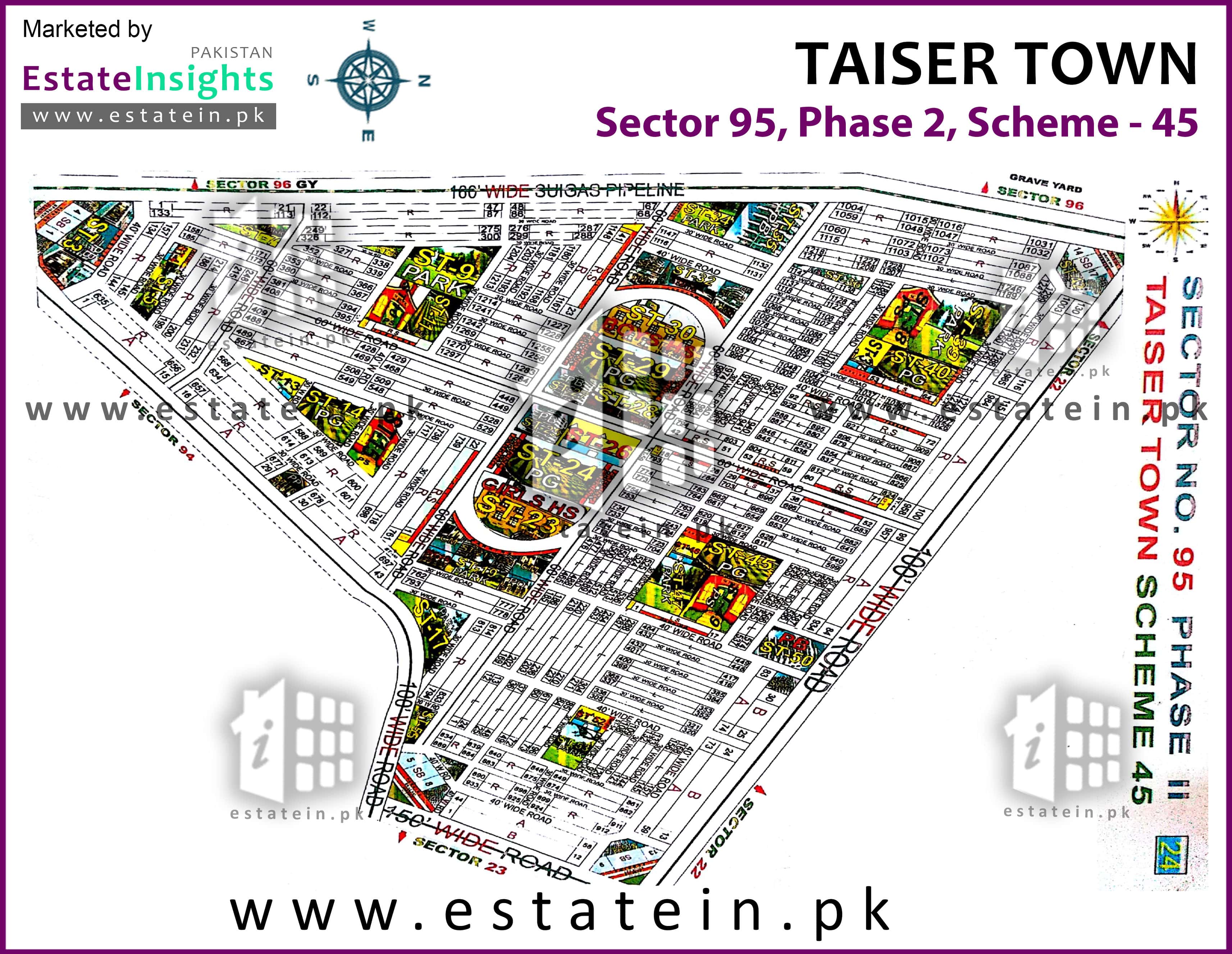 Layout plan / Siteplan Map of Sector 95 Taiser Town Phase II Scheme 45 ...