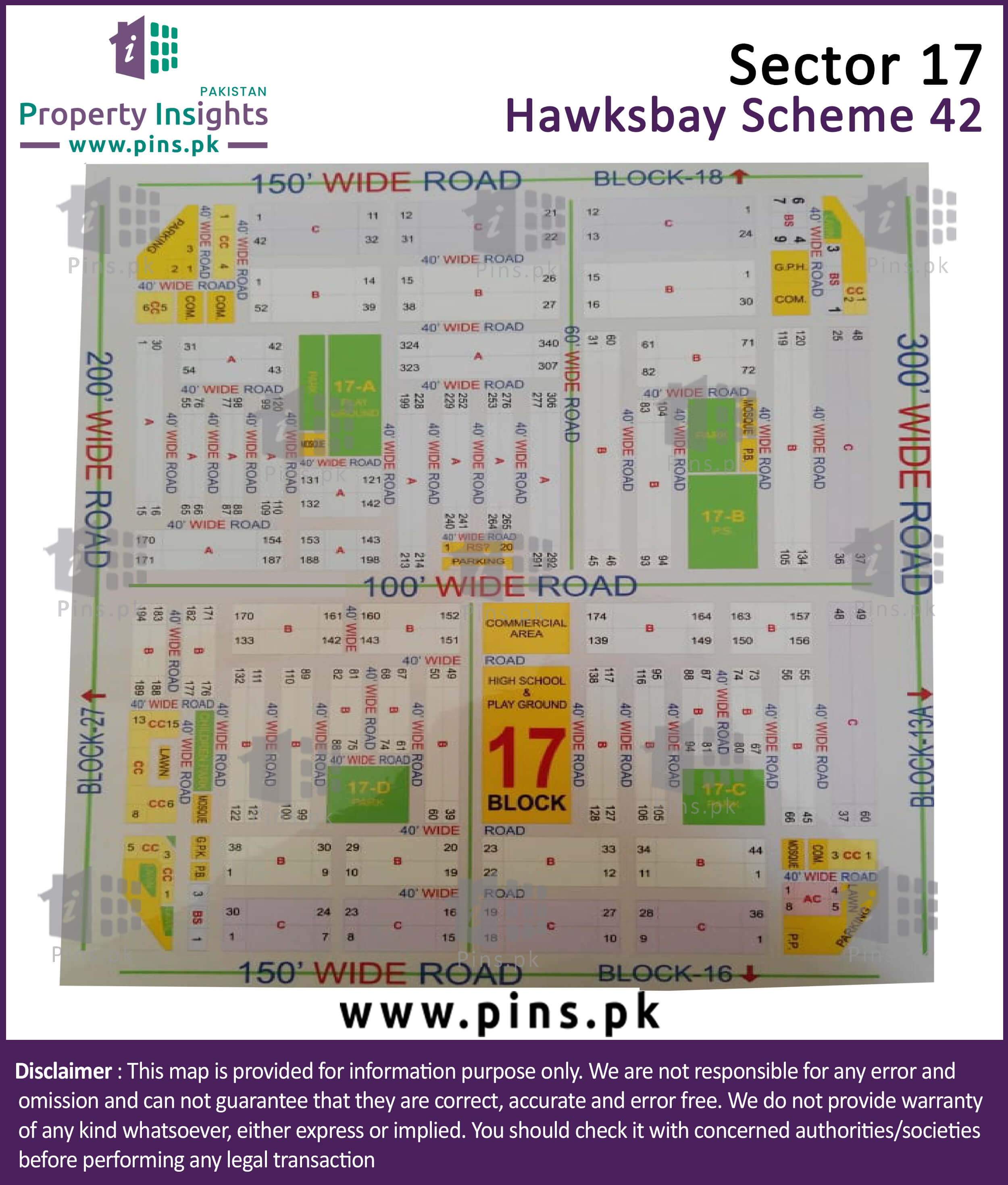 Layout plan / Siteplan Map of Sector 17 Hawks Bay Housing Scheme Scheme ...