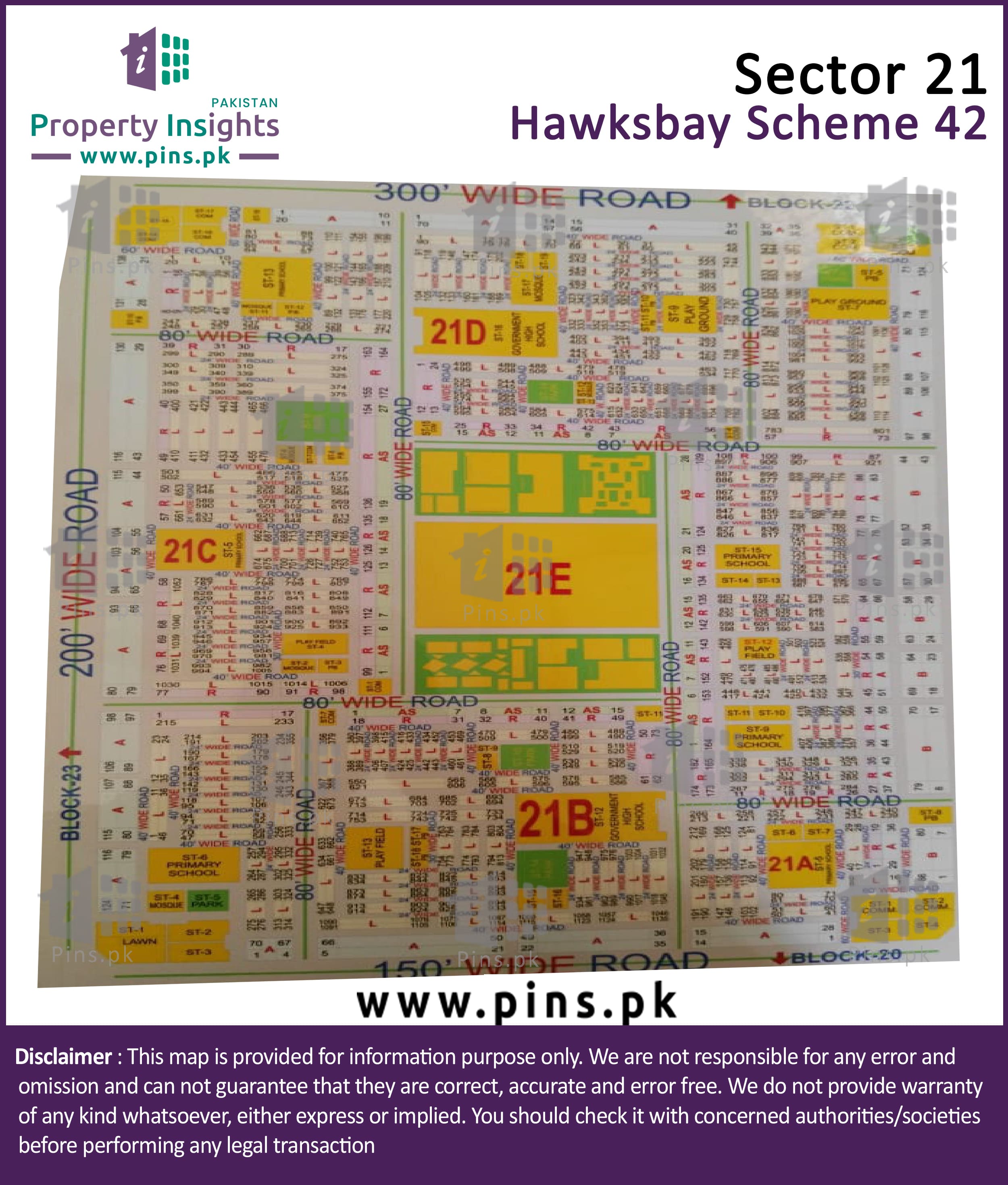 Layout plan / Siteplan Map of Sector 21D Hawks Bay Housing Scheme ...