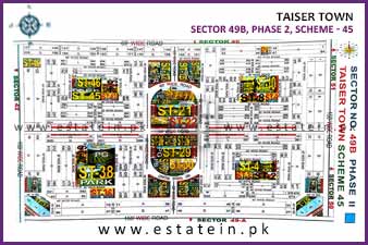 High Resolution Society Maps / Siteplan of Scheme 45 Karachi.
