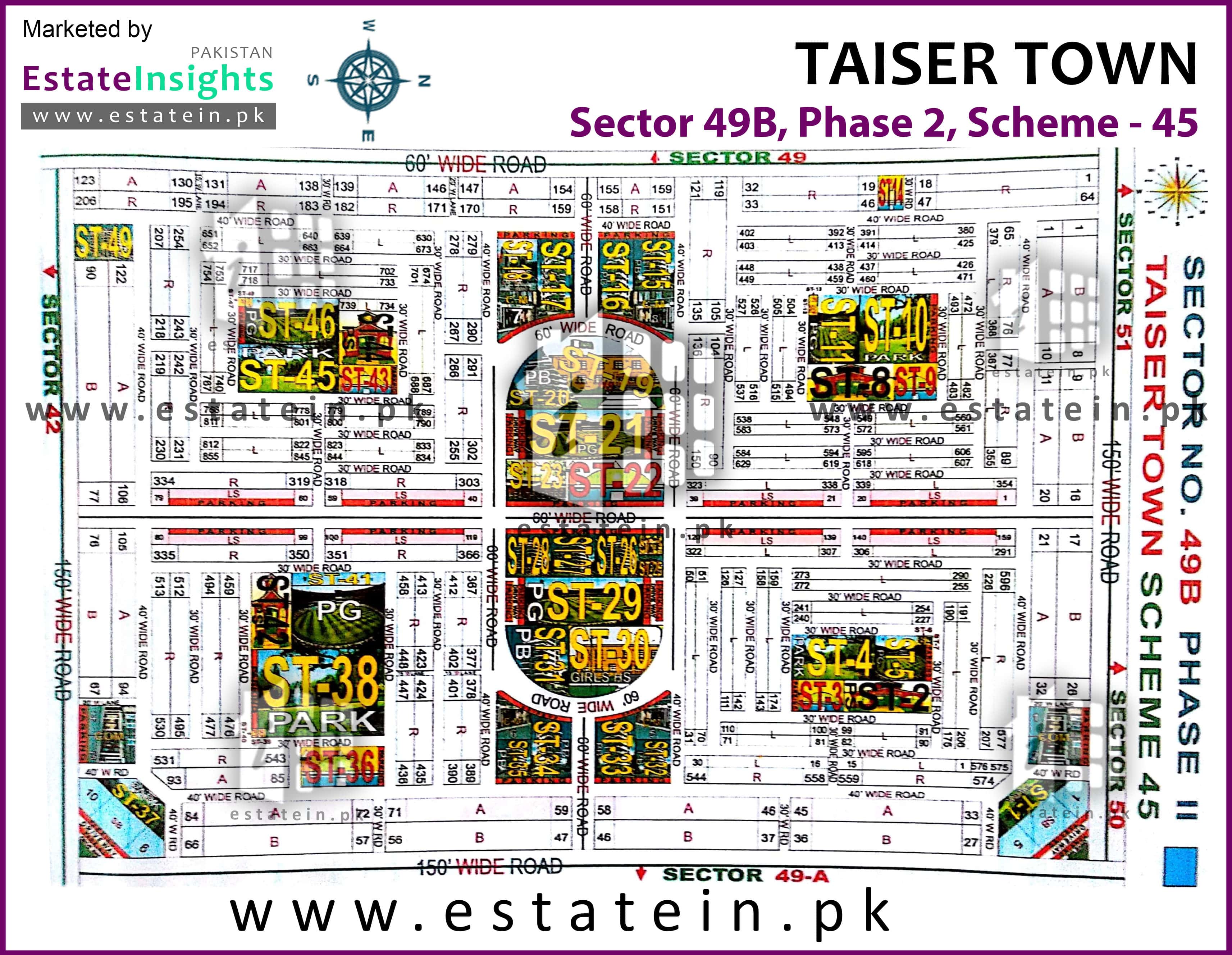 Layout plan / Siteplan Map of Sector 49B Taiser Town Phase II Scheme 45 ...