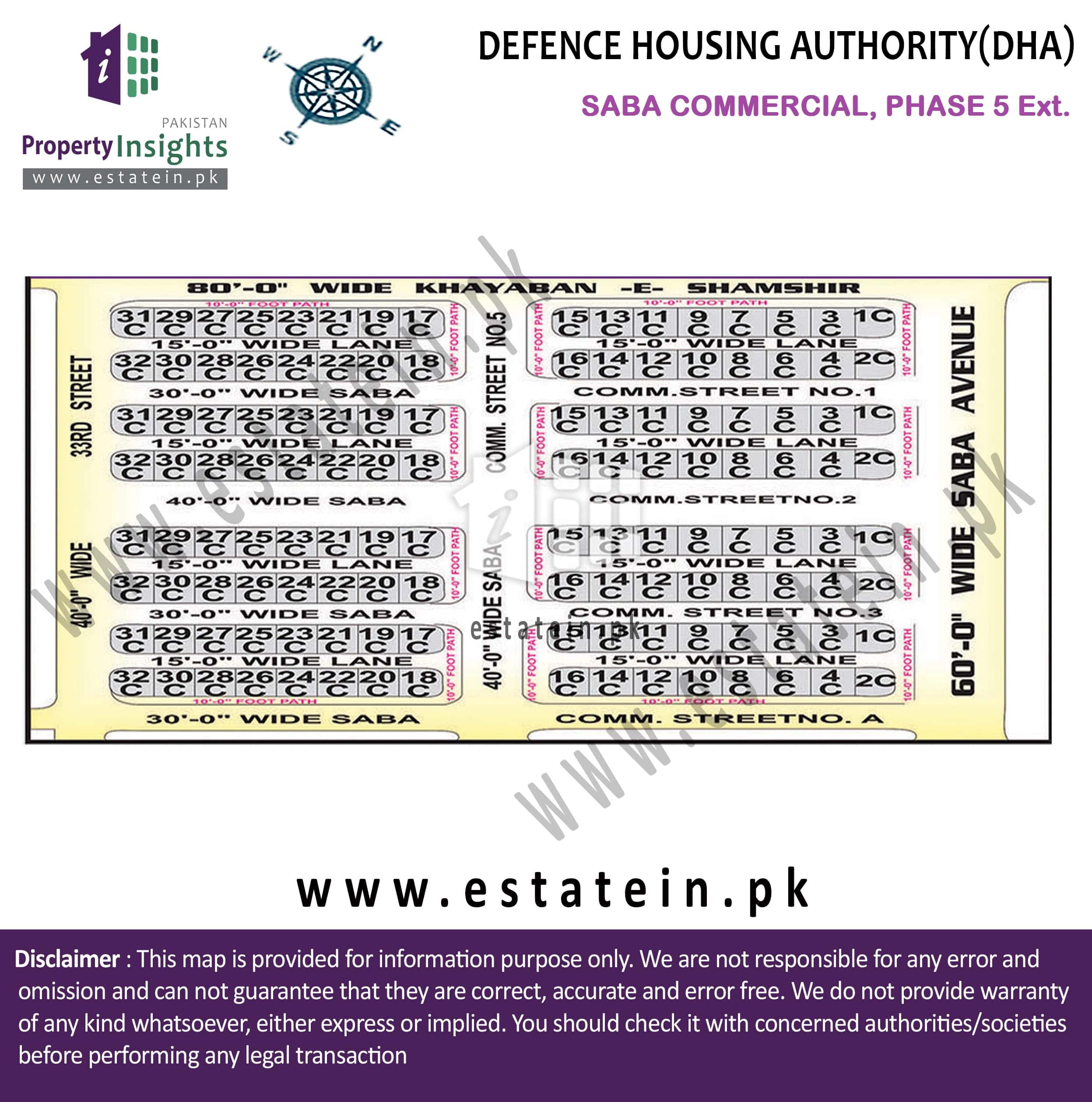 Layout plan / Siteplan Map of Saba Commercial Phase 5 Defense (DHA ...