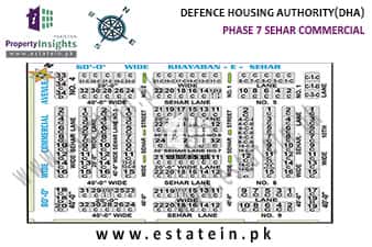 Layout plan / Siteplan Map of Phase VII Phase 7 Defense (DHA) Karachi.