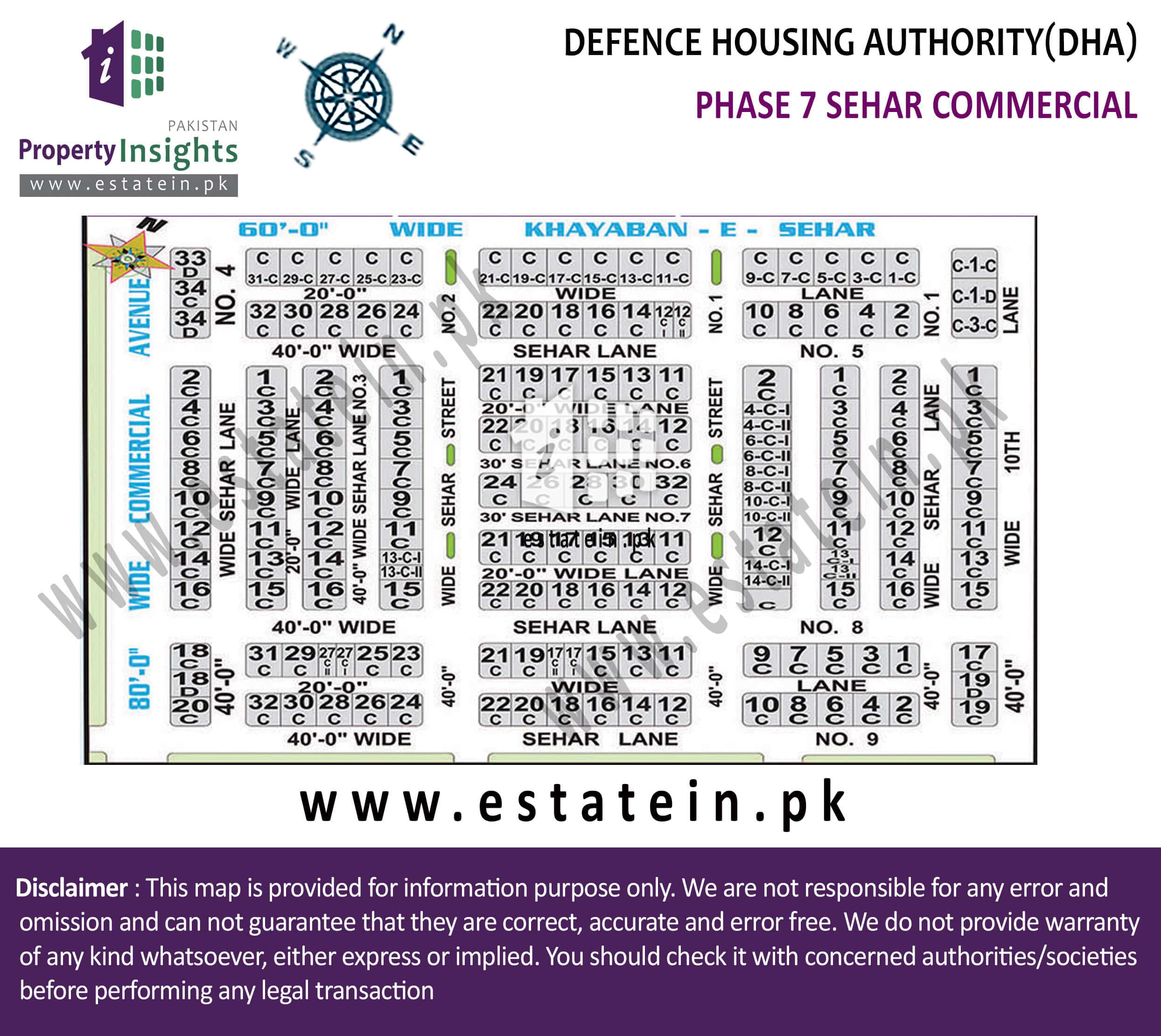 Layout plan / Siteplan Map of Sehar Commercial Area Phase 7 Defense ...