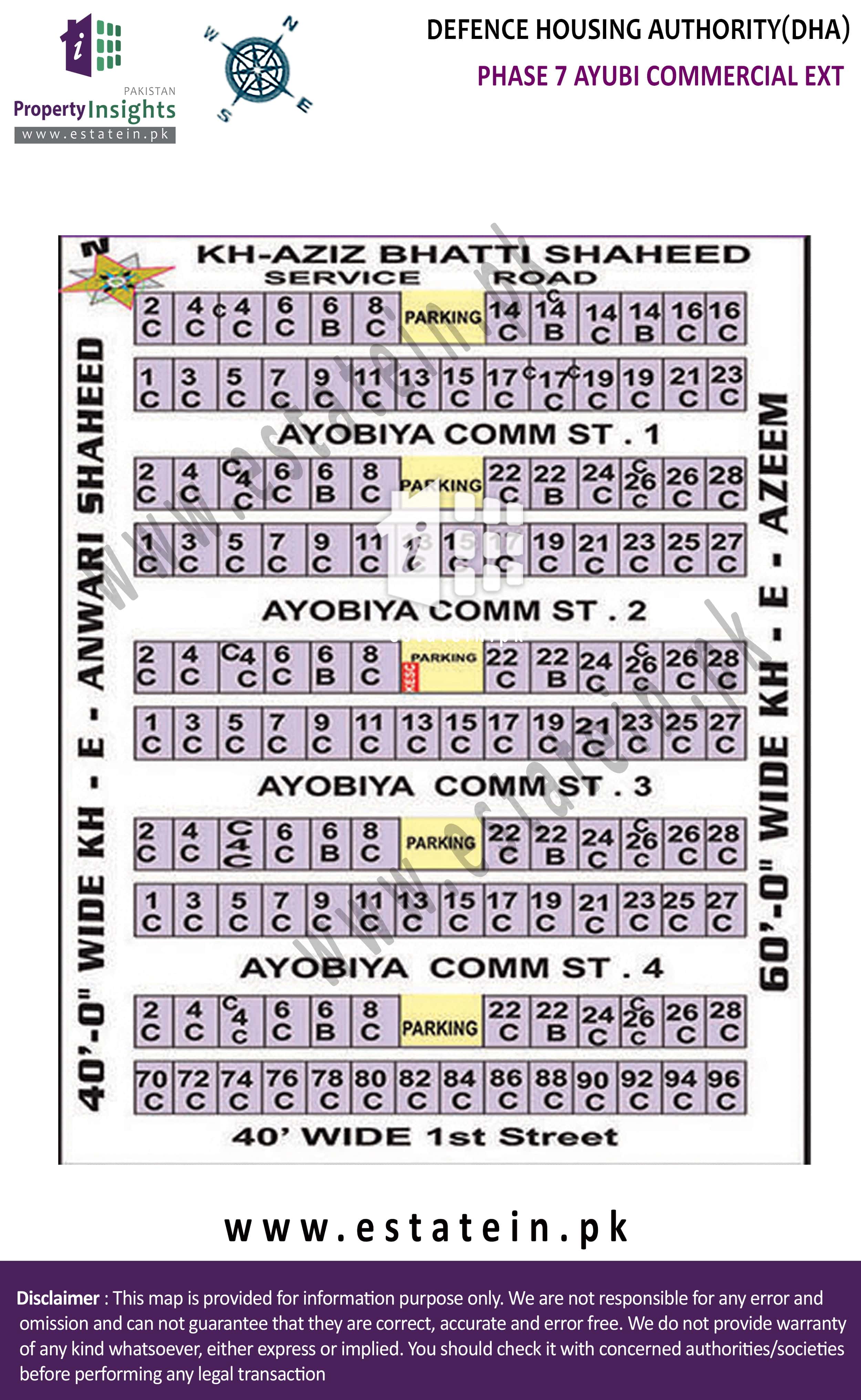 Layout plan / Siteplan Map of Ayubi Commercial Area Phase 7 Ext Defense ...