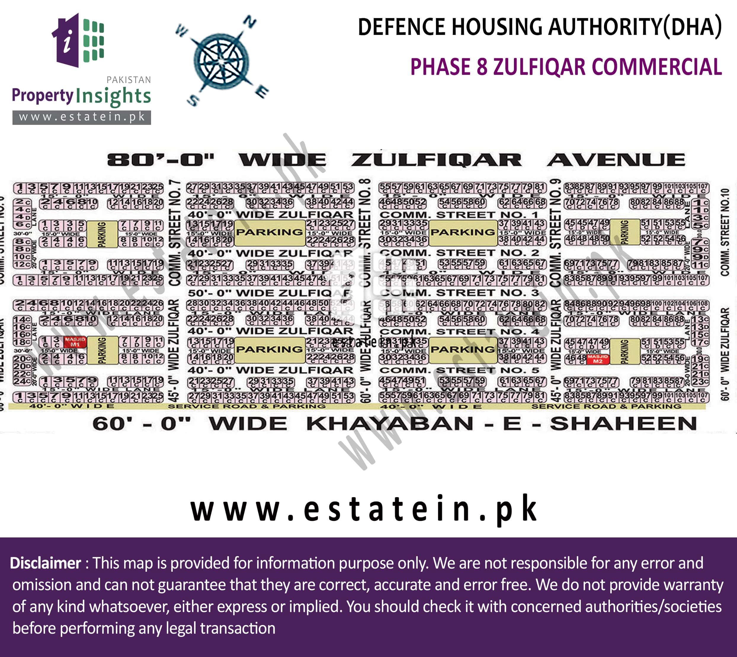 Layout plan / Siteplan Map of Zulfiqar Commercial Area Phase 8 Defense ...