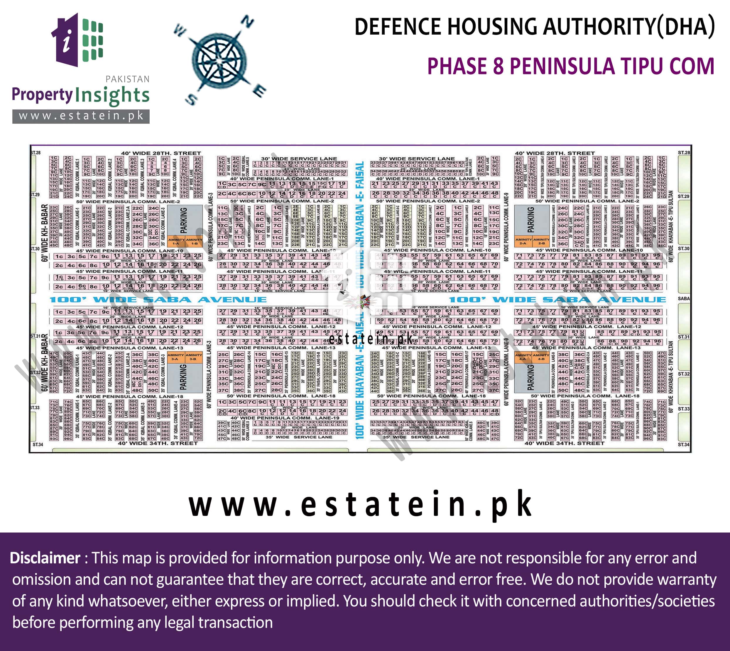 Layout plan / Siteplan Map of Peninsula Commercial Area Phase 8 Defense ...
