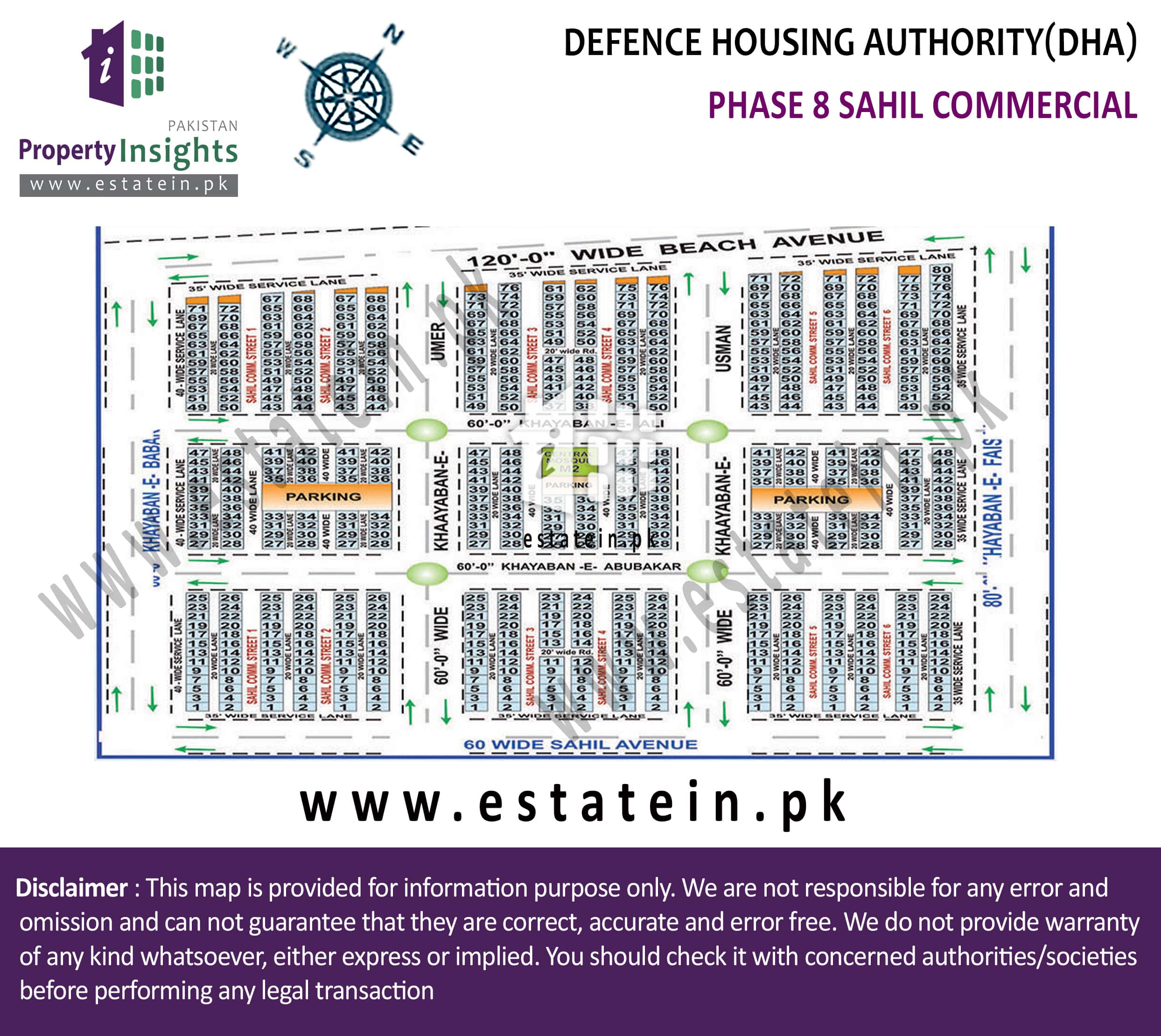 Layout plan / Siteplan Map of Sahil Commercial Area Phase 8 Defense ...