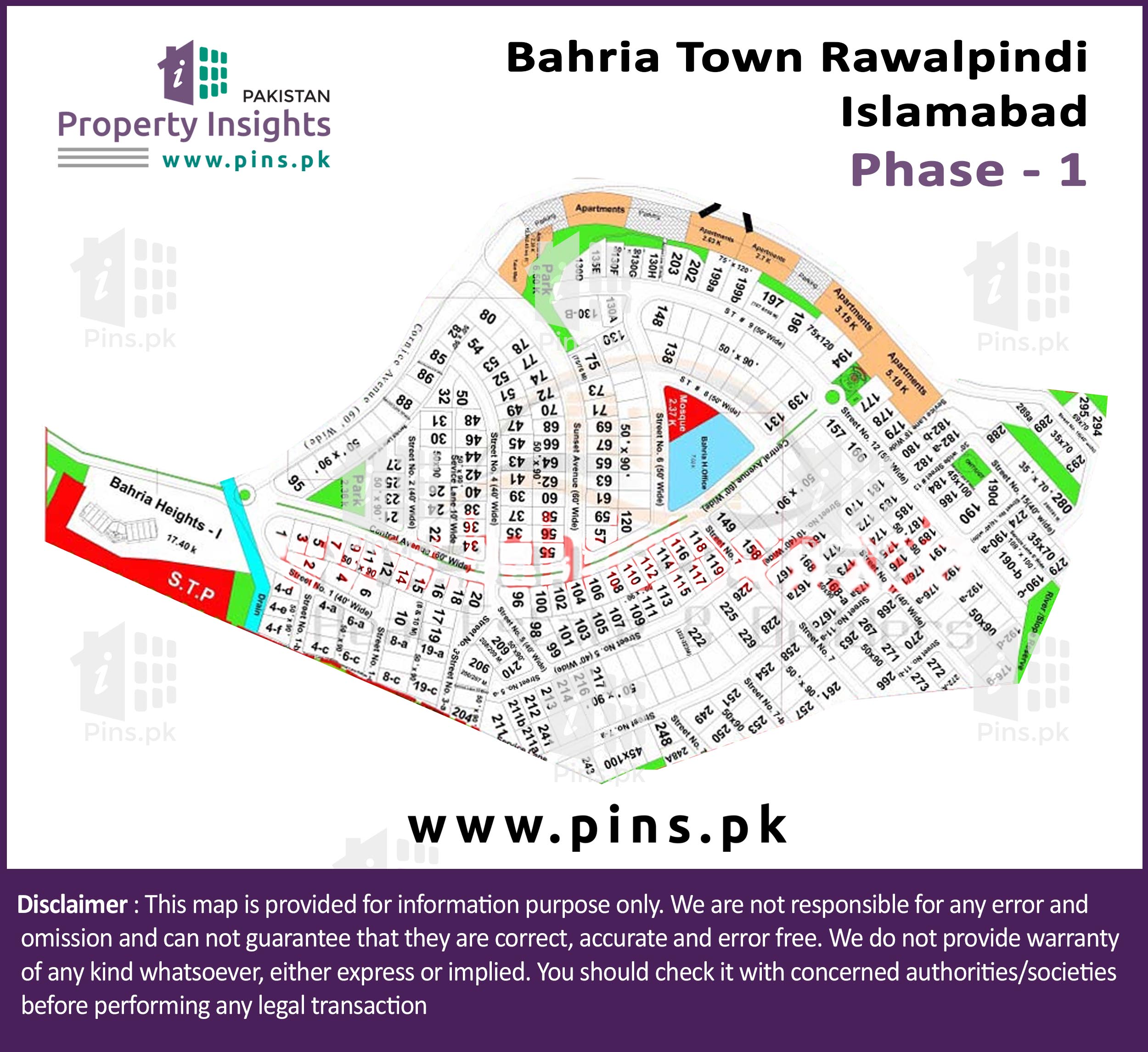 Layout plan / Siteplan Map of Phase 1 Phase 1-7 Bahria Town Rawalpindi ...