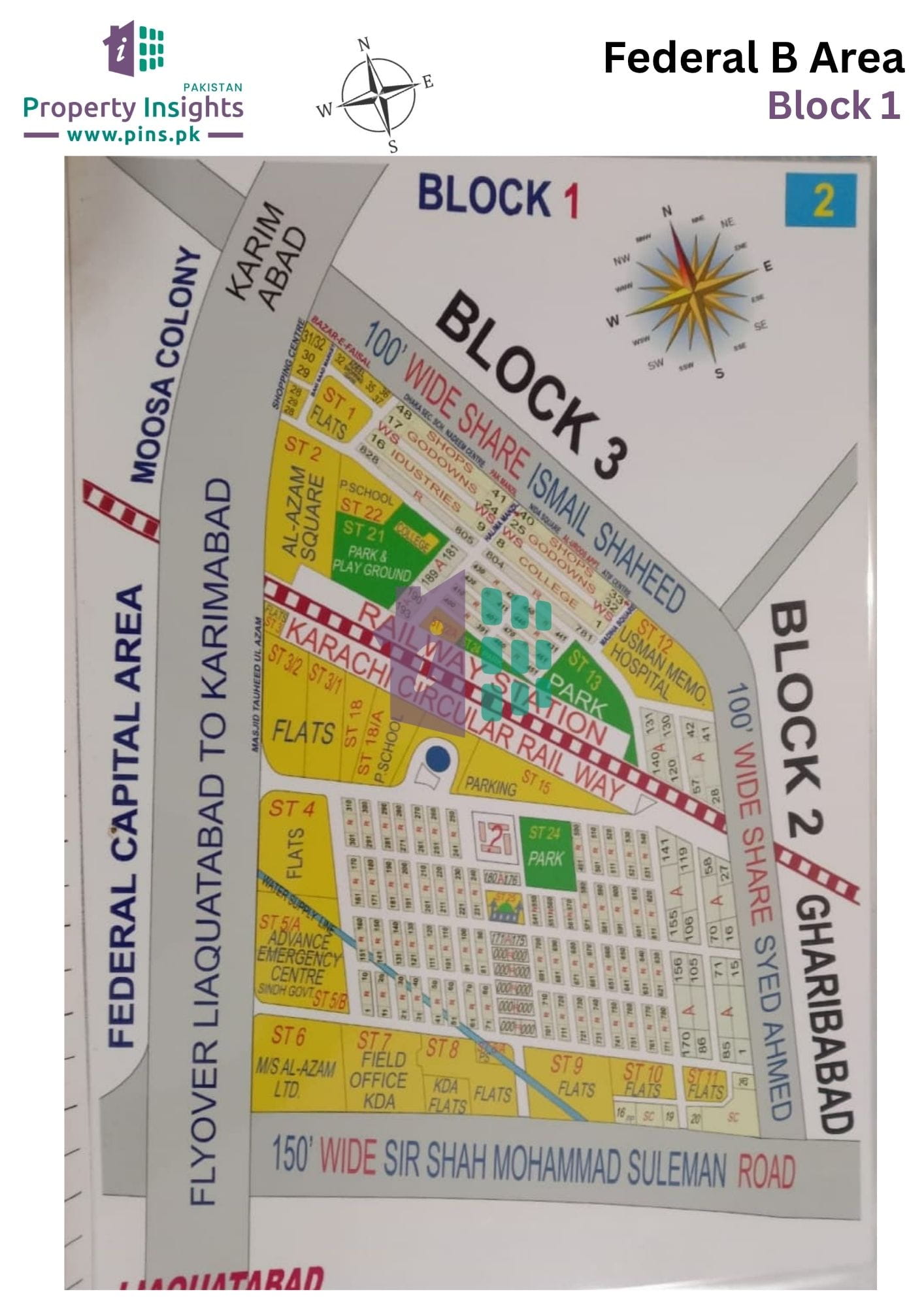 Layout plan / Siteplan Map of Block 1 FB Area Block-1 Federal B Area ...