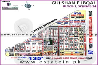 High Resolution Society Maps / Siteplan of Gulshan-e-Iqbal Block-1 ...