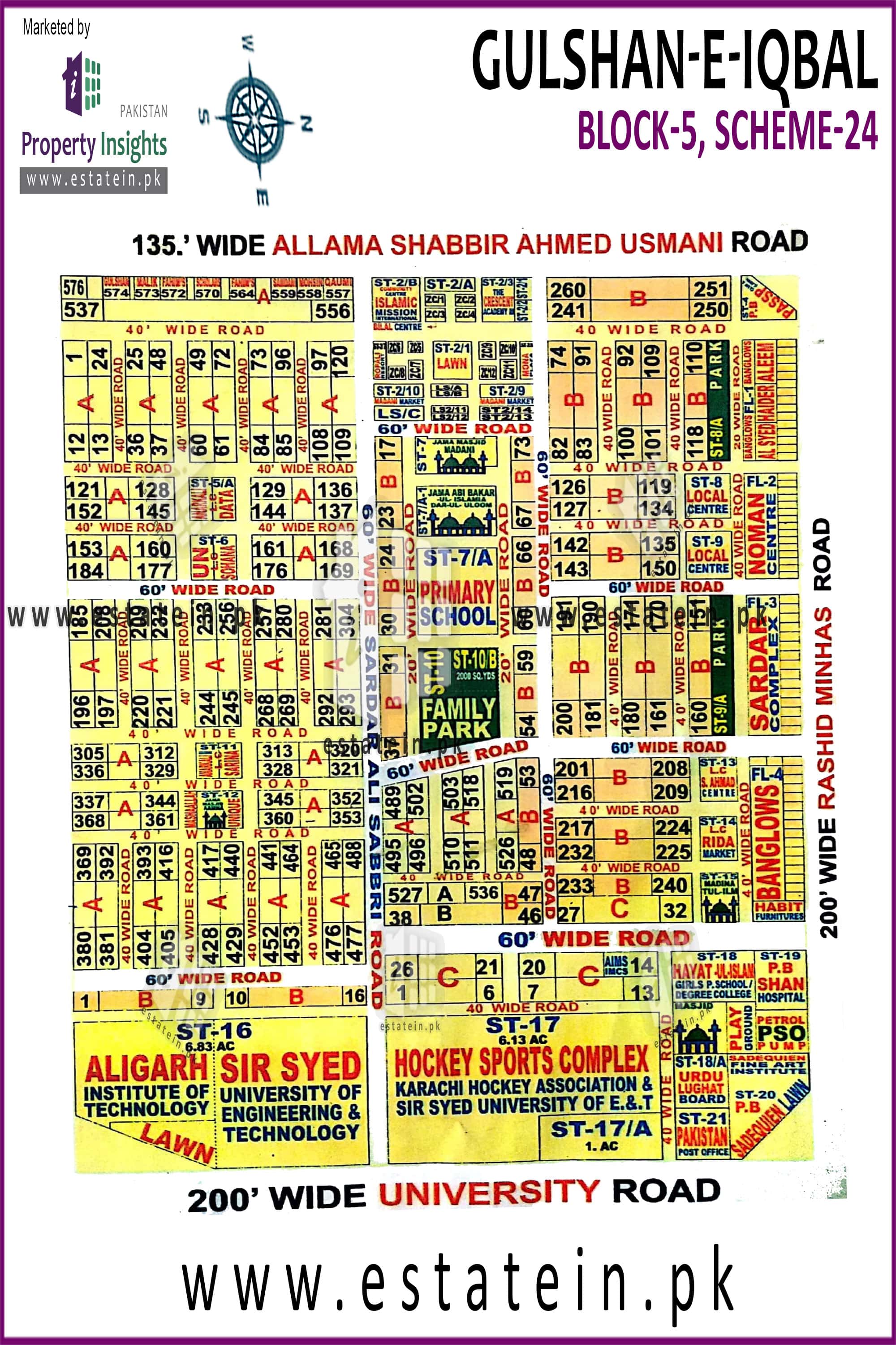 View High Resolution Project / Society Maps / Siteplan of Gulshan-e ...
