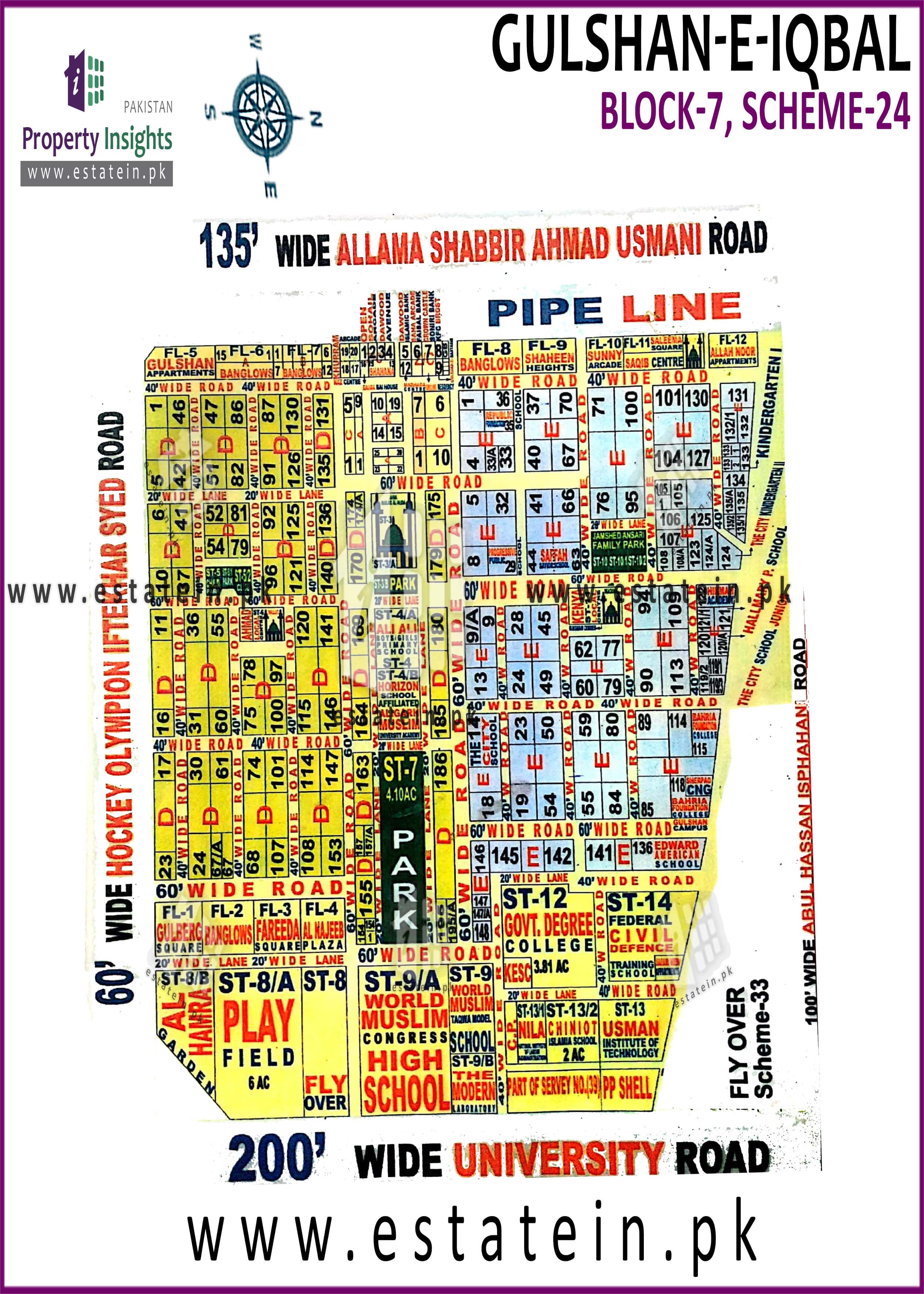 View High Resolution Project / Society Maps / Siteplan of Gulshan-e ...