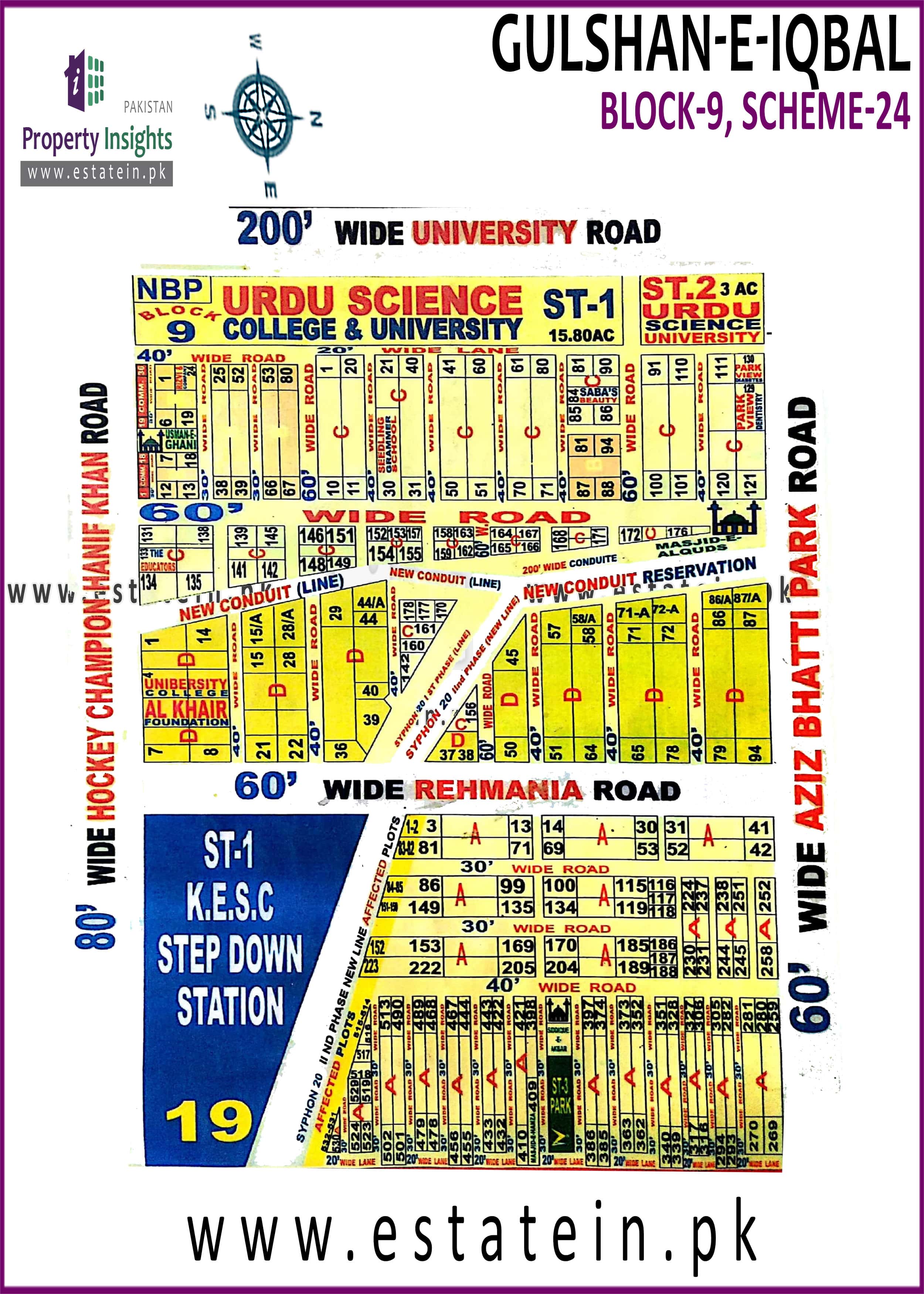 View High Resolution Project / Society Maps / Siteplan of Gulshan-e ...