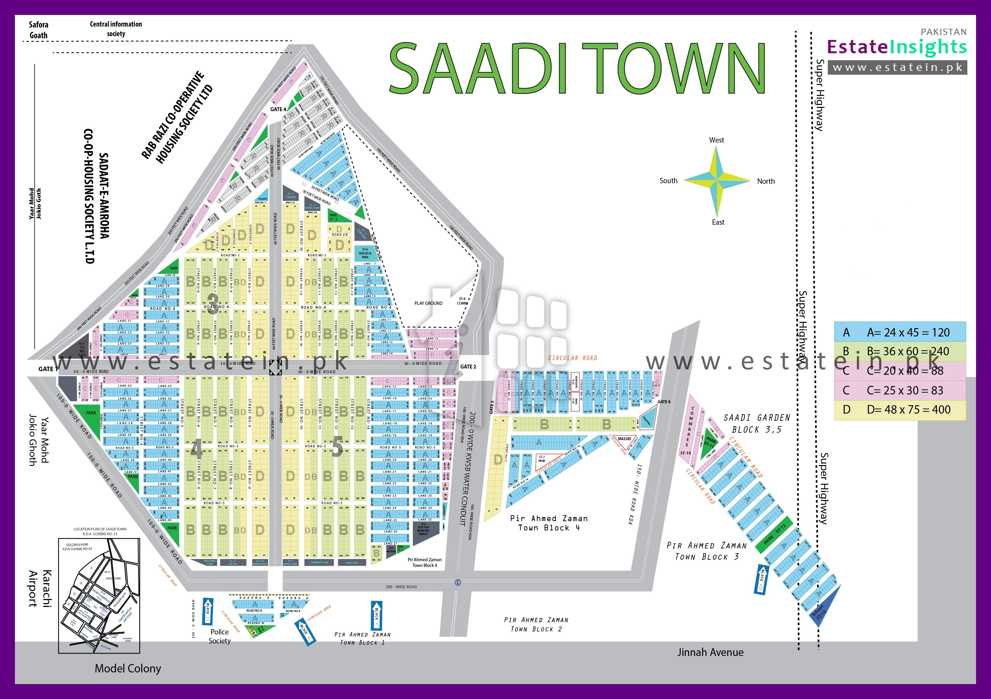 View High Resolution Project / Society Maps / Siteplan of Saadi Town ...