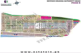 High Resolution Society Maps / Siteplan of Phase 8 Defense (DHA) Karachi.