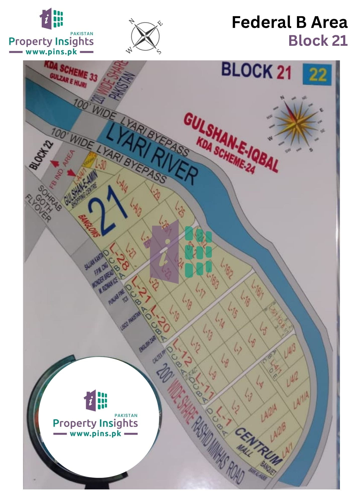 Layout plan / Siteplan Map of The Seven Towers FB Area Block-21 Federal ...