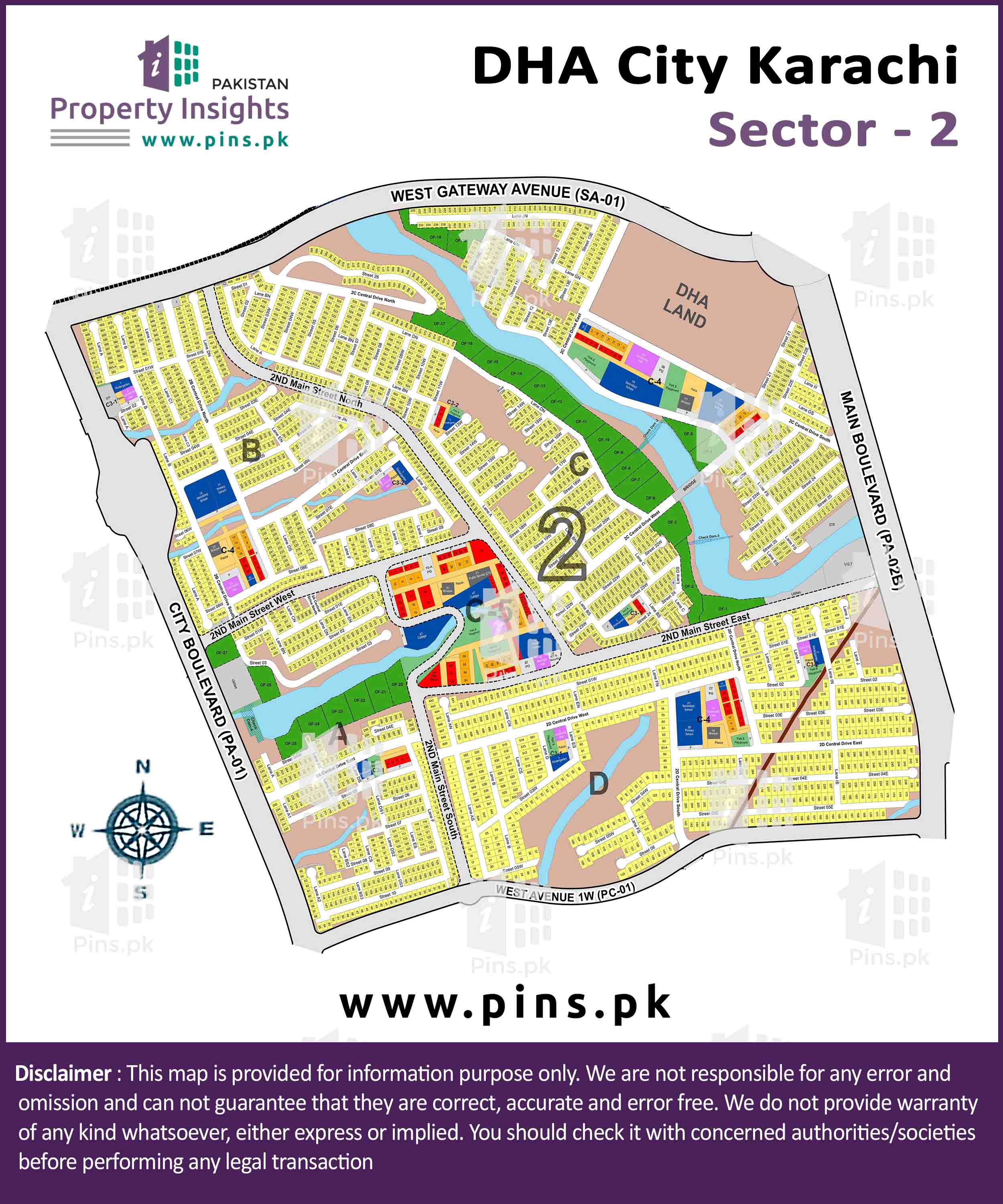 Layout plan / Siteplan Map of Sector 2D Sector 2 DHA City Karachi Karachi.
