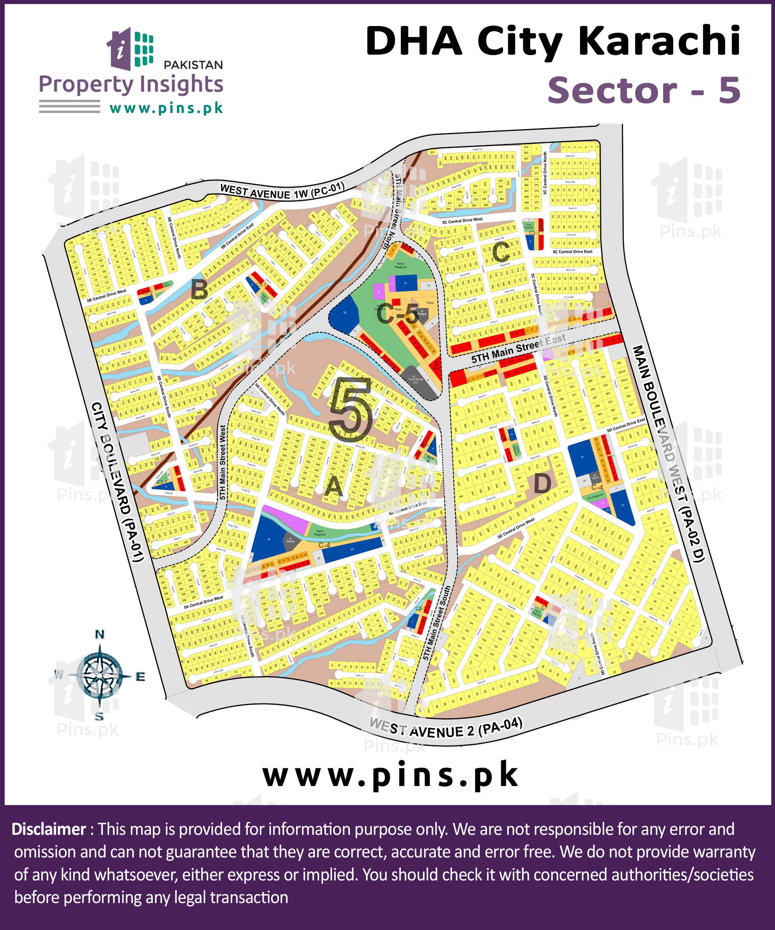 Layout plan / Siteplan Map of Sector 5A Sector 5 DHA City Karachi Karachi.