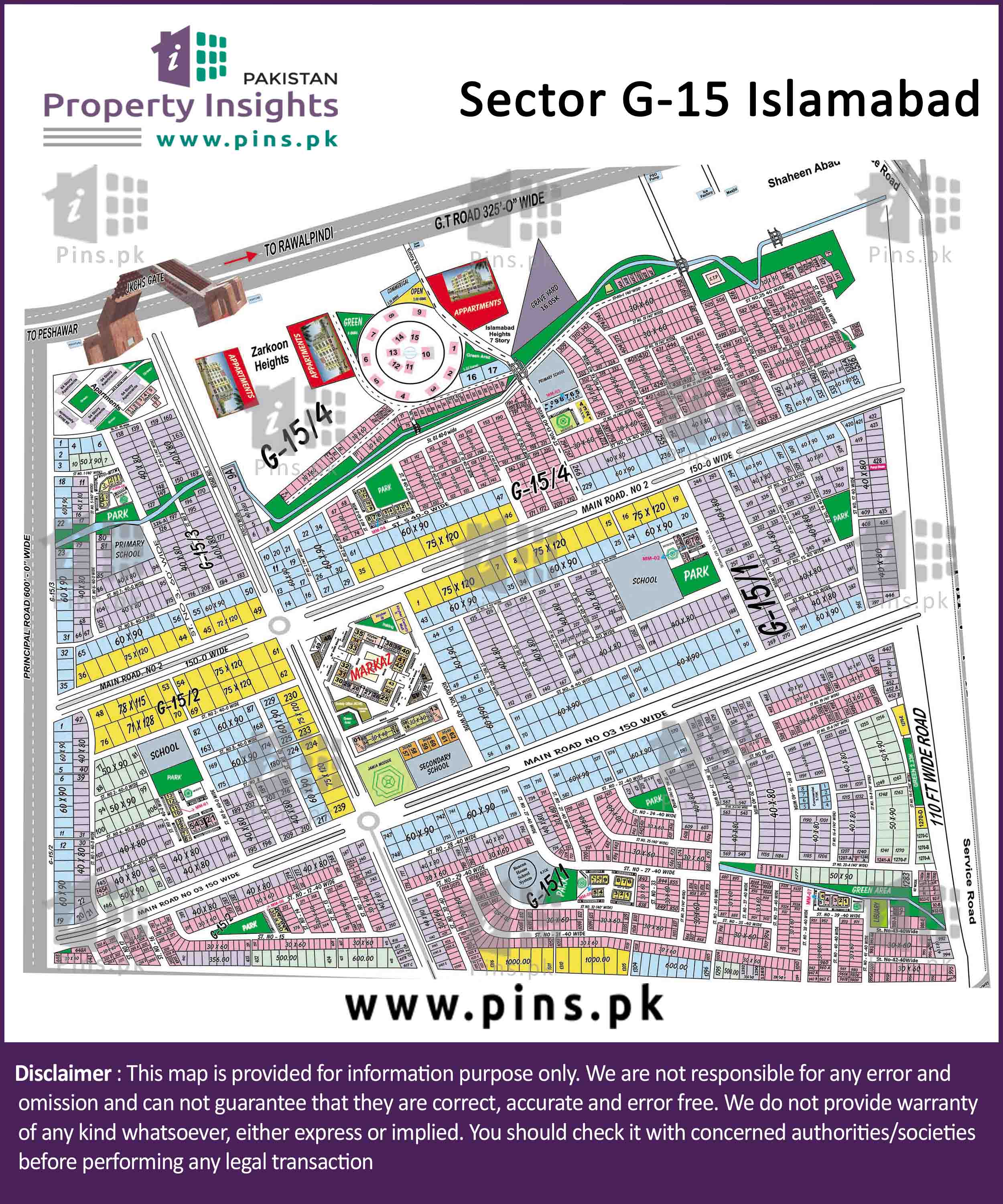 View High Resolution Project / Society Maps / Siteplan of Sector G-15 ...