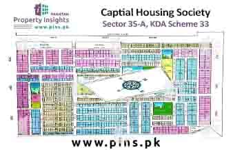 High Resolution Society Maps / Siteplan of Scheme 33 Karachi.