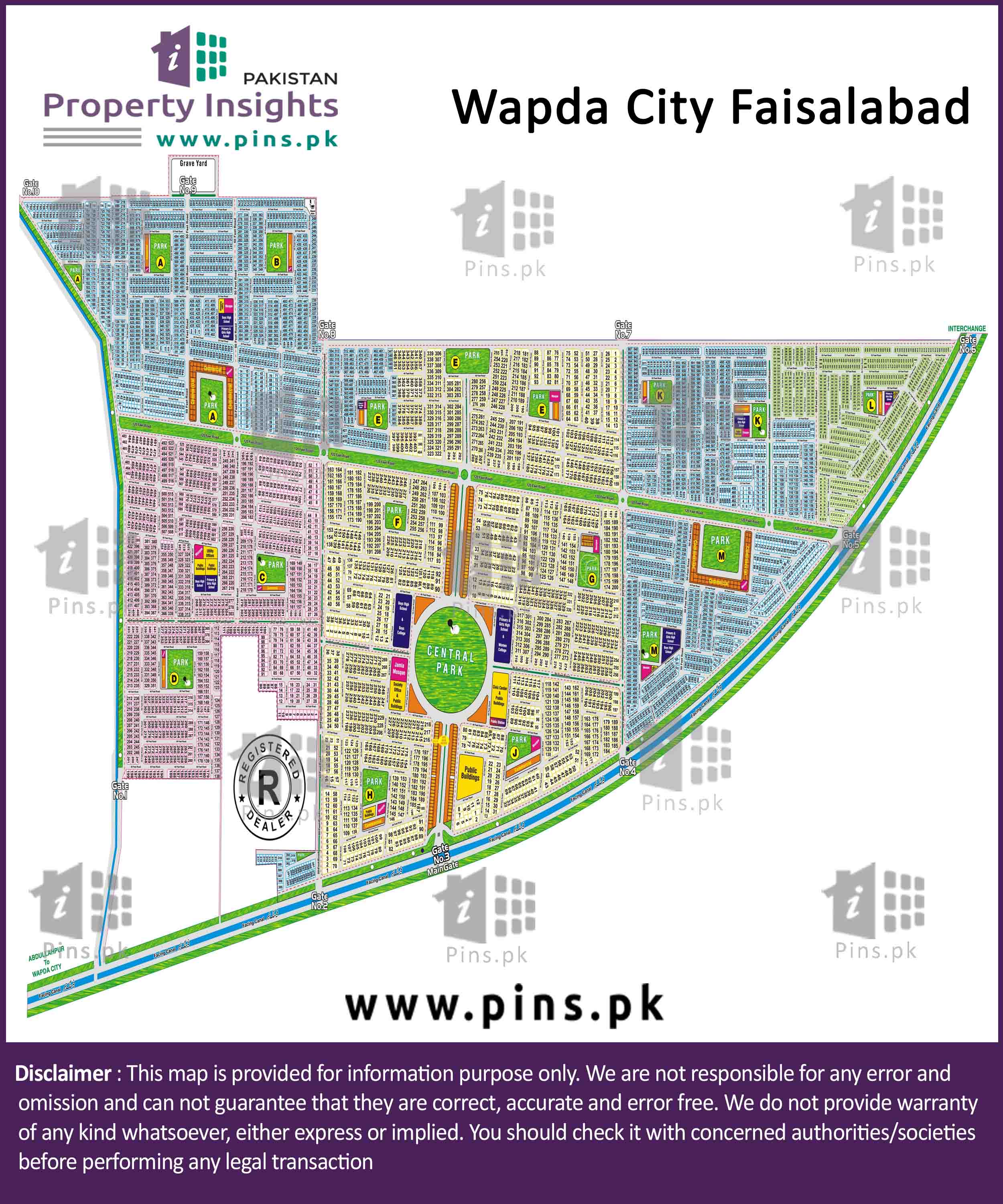 View High Resolution Project / Society Maps / Siteplan of Wapda City ...