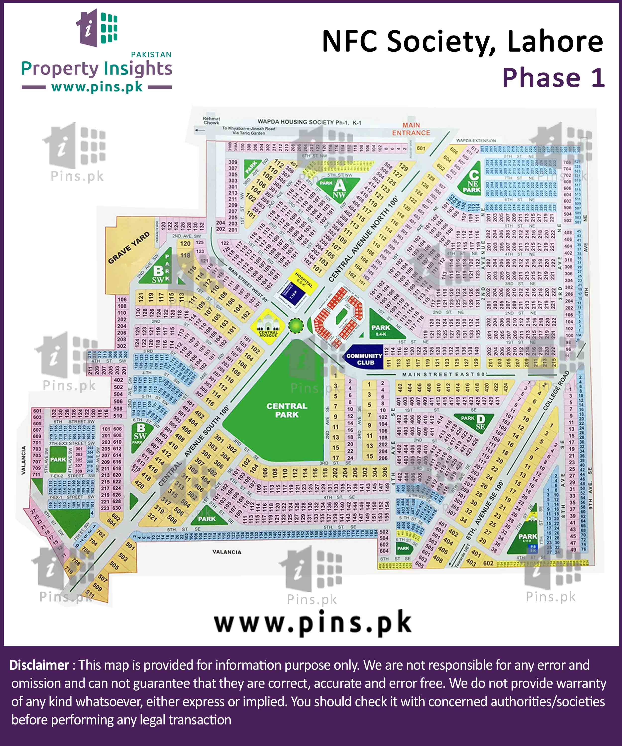 Layout plan / Siteplan Map of Block C NFC Society - Phase 1 Wapda Town ...
